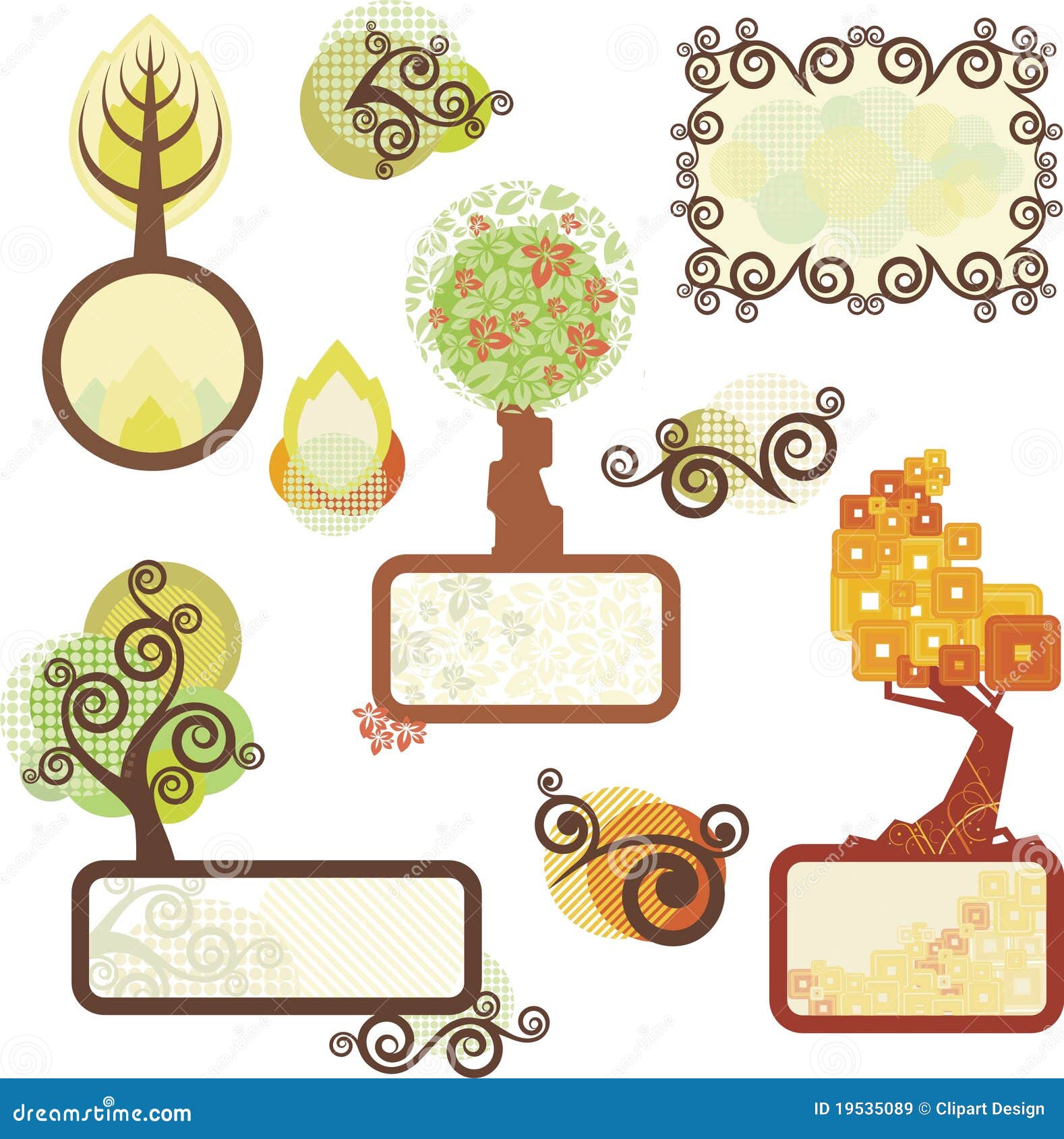 Tree Panels stock vector. Illustration of nature, landscape - 19535089
