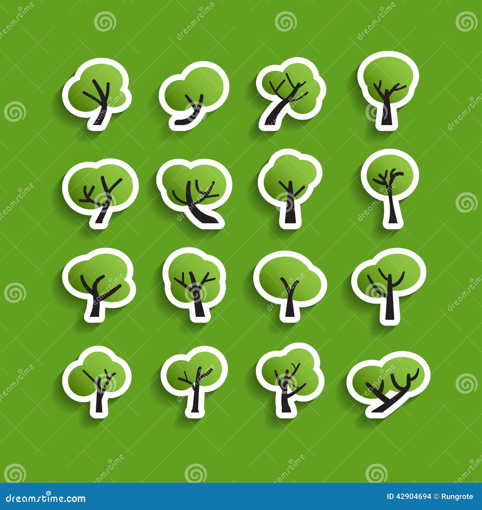 Tree Paper Icon Set, Vector Eps10 Stock Vector - Illustration of summer ...