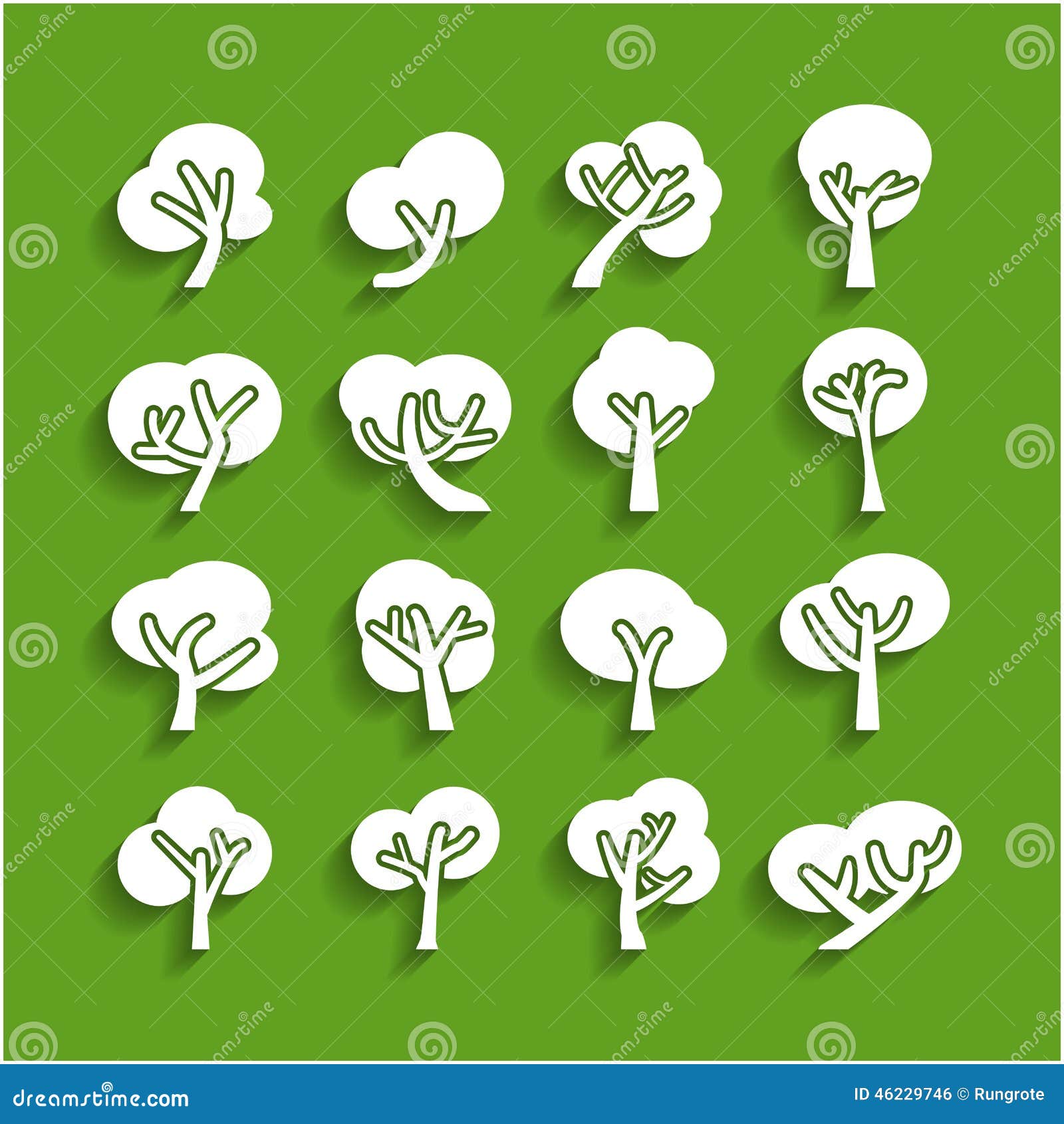 Tree Paper Icon Set, Vector Eps10 Stock Vector - Illustration of ...