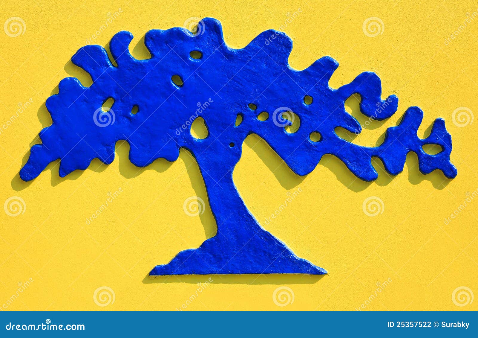 Tree Pattern Cement Molding Art Stock Photo - Image of vintage, yellow ...