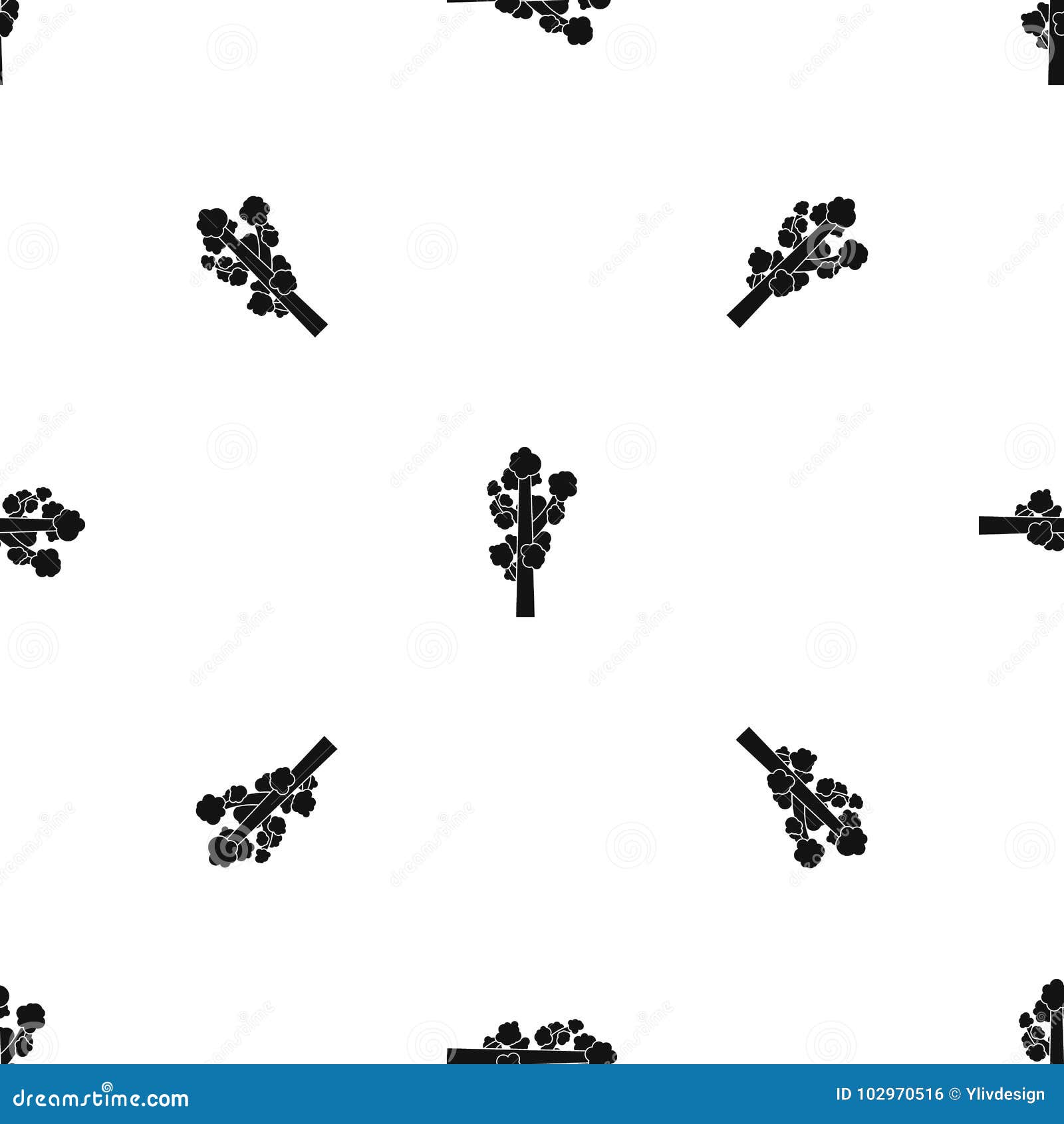 Tree Pattern Seamless Black Stock Vector - Illustration of park, black ...