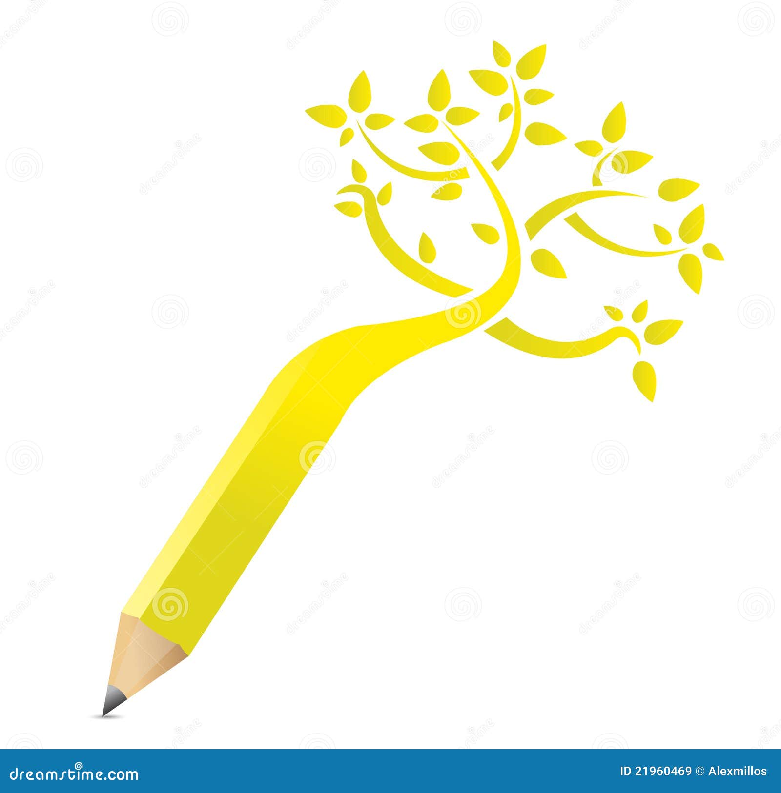 Red Tree Pencil With Symbols. Cartoon Vector | CartoonDealer.com #26103897