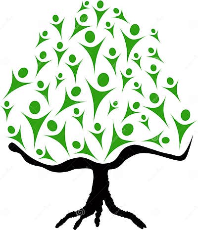 Tree and people stock vector. Illustration of green, family - 21205095