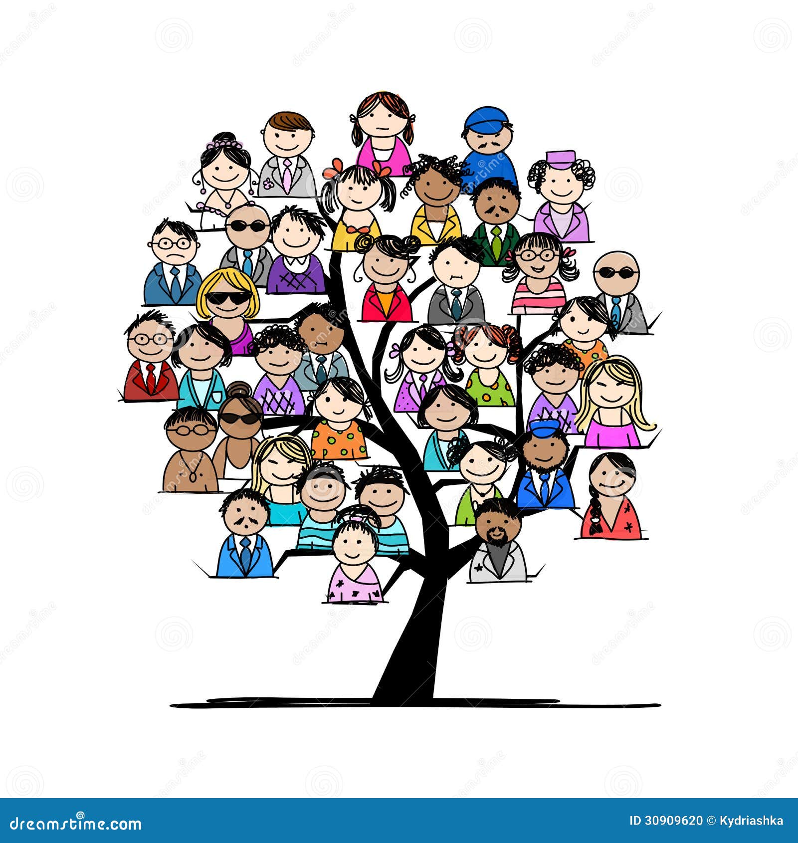 Tree with People Icons for Your Design Stock Vector - Illustration of ...
