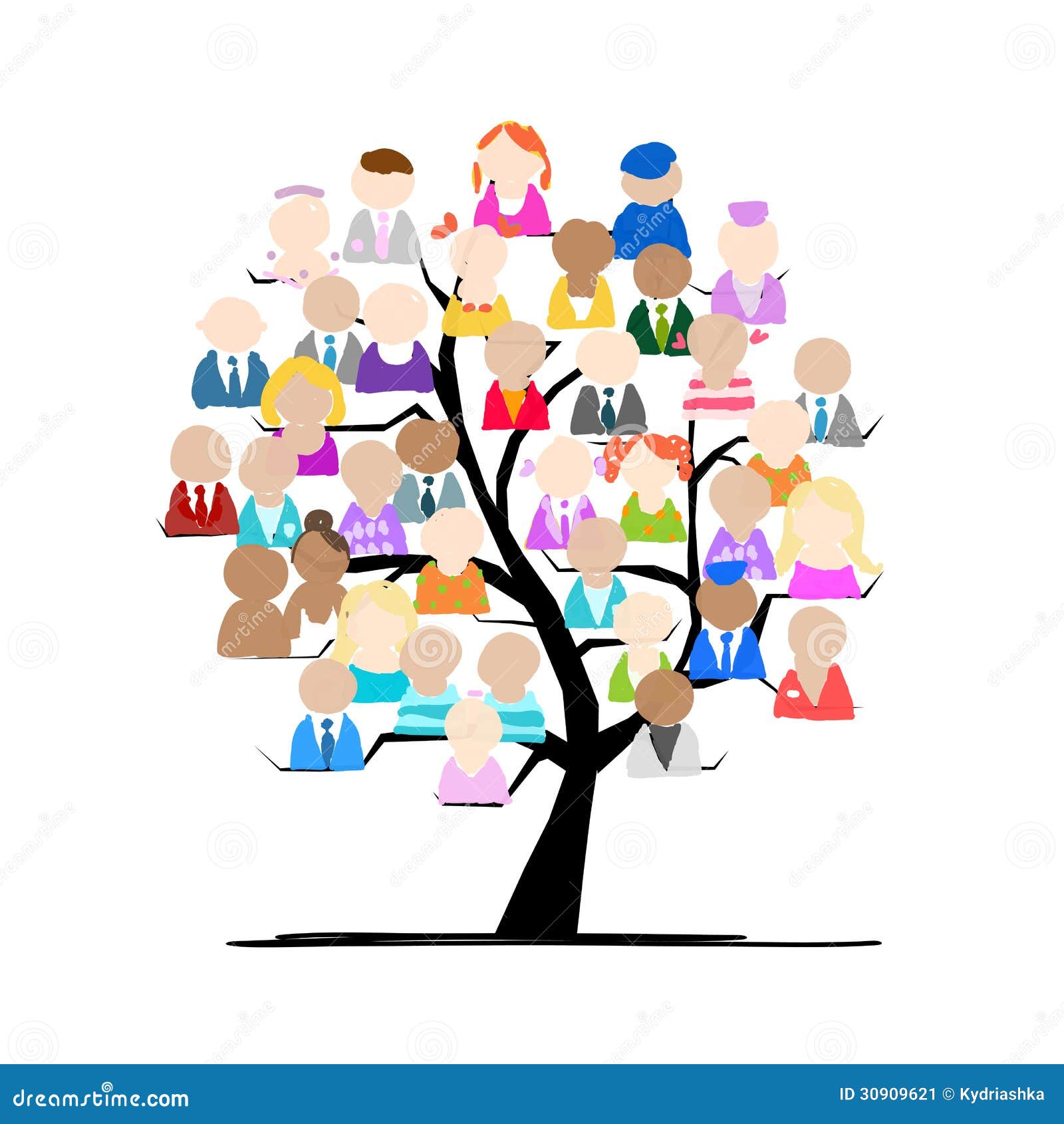 Tree with People Icons for Your Design Stock Vector - Illustration of ...