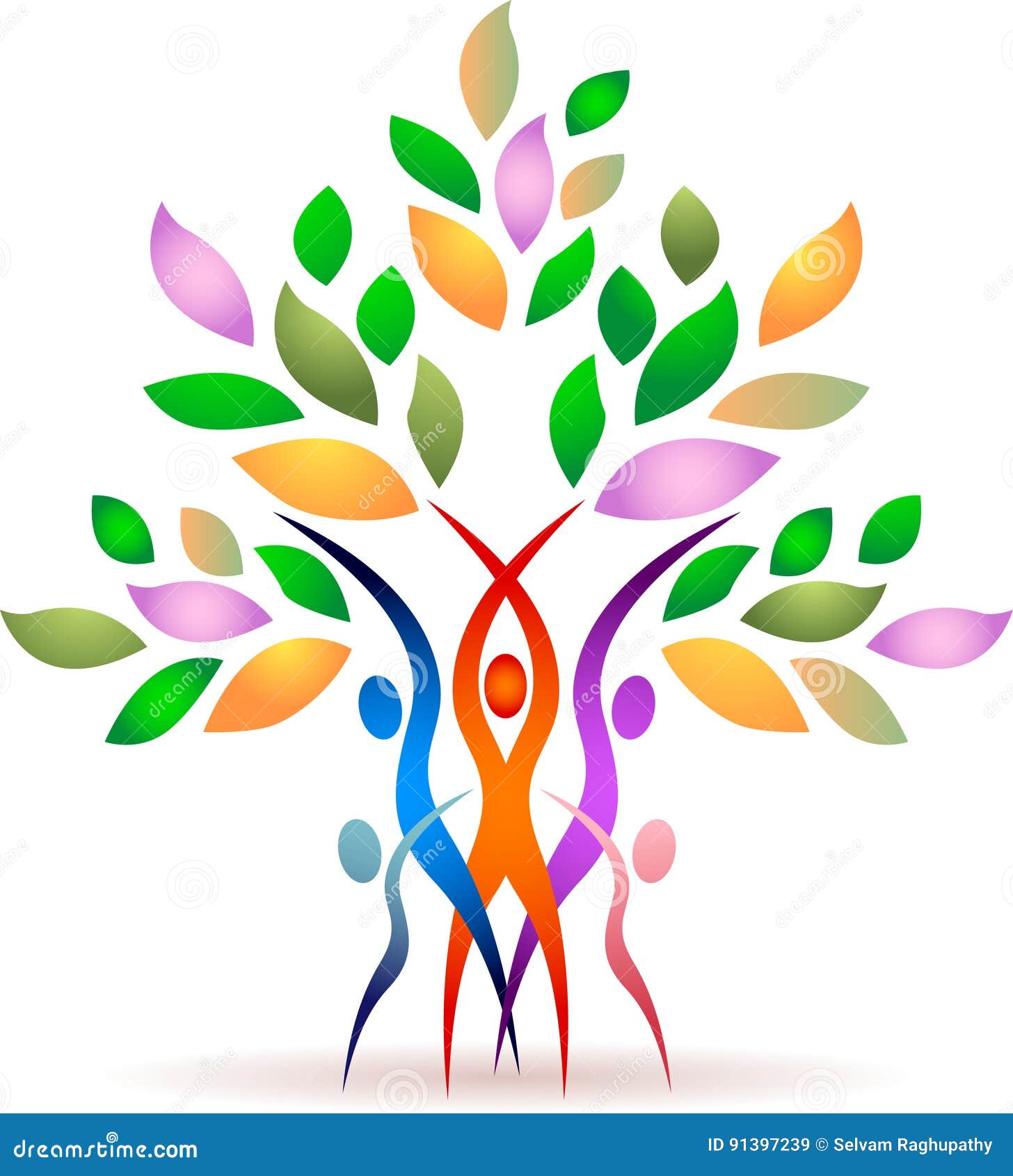 Tree people stock vector. Illustration of community, artwork - 91397239
