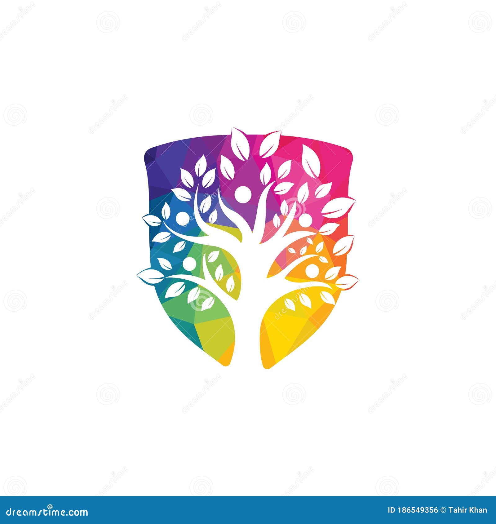 Human Life Logo Icon of Abstract People Tree Vector. Stock Vector ...