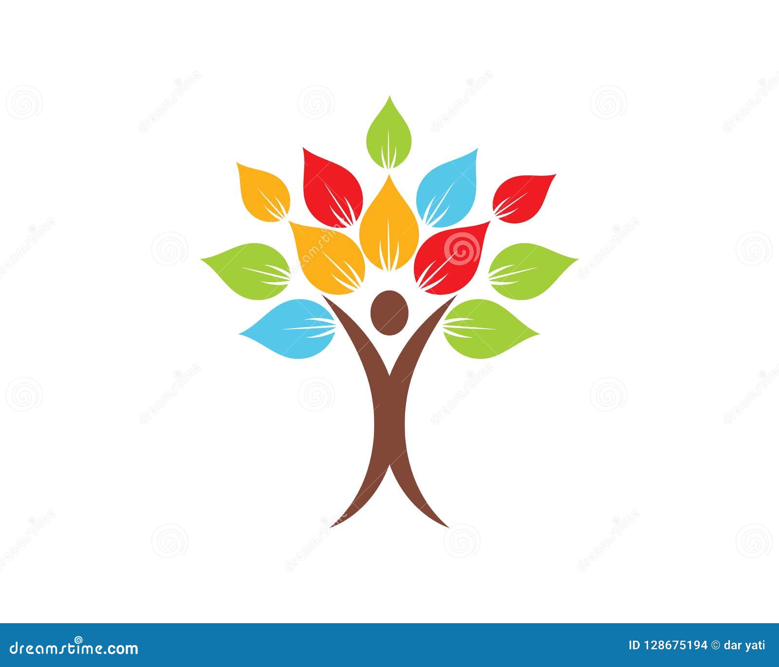 Tree people logo template stock vector. Illustration of hands - 128675194