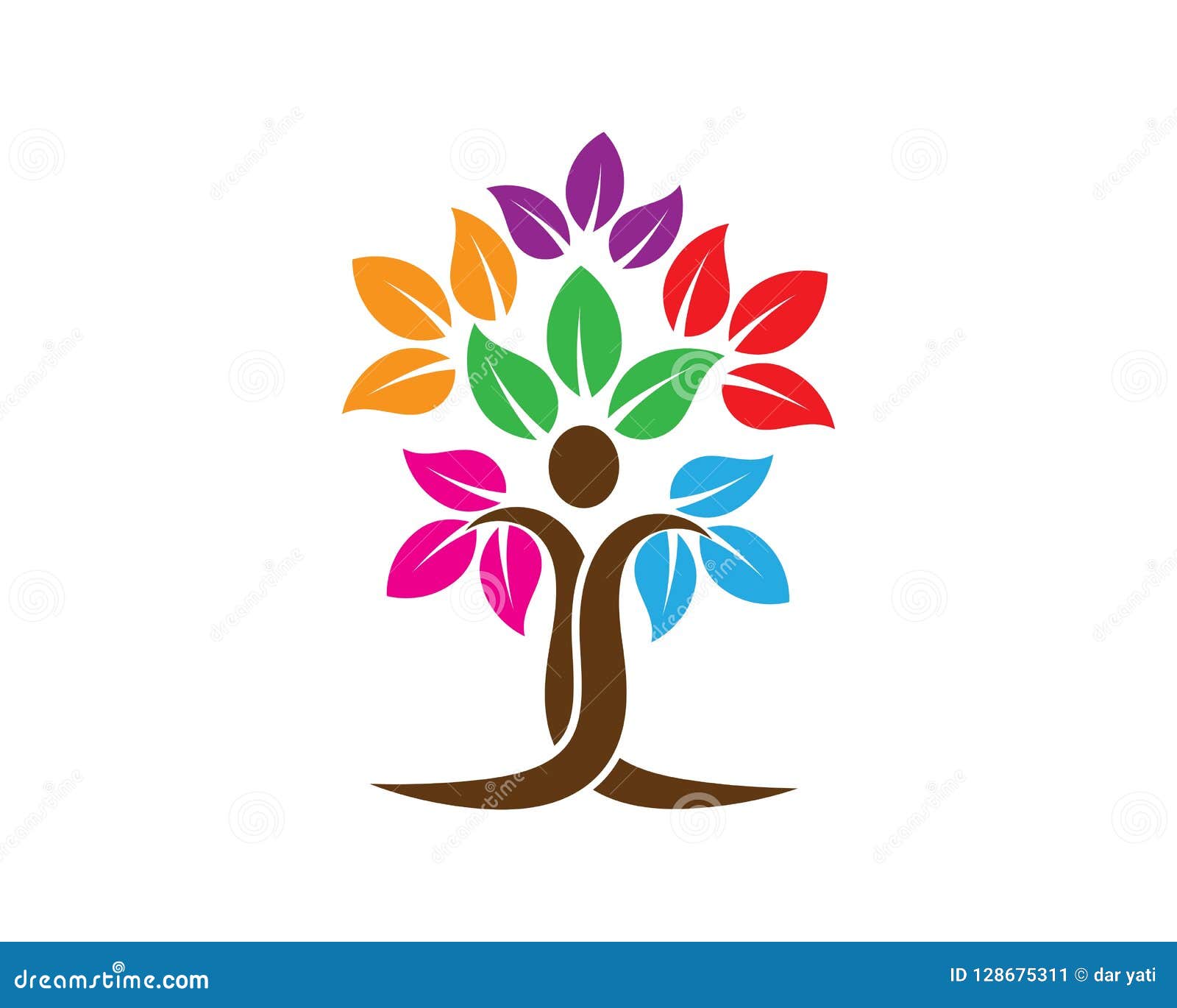 Tree people logo template stock vector. Illustration of company - 128675311