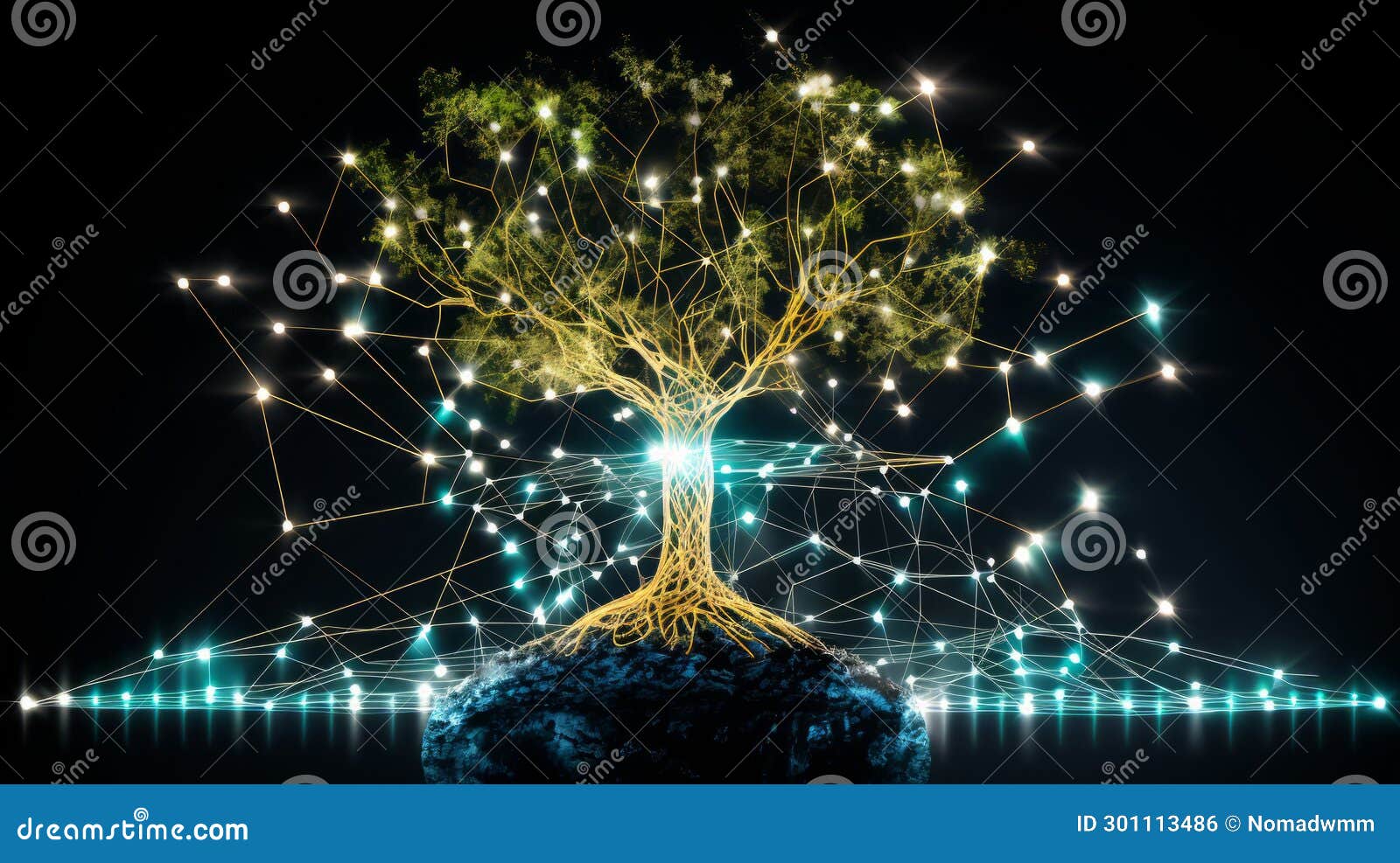 A Tree Permeated through and through with Various Connections Stock ...