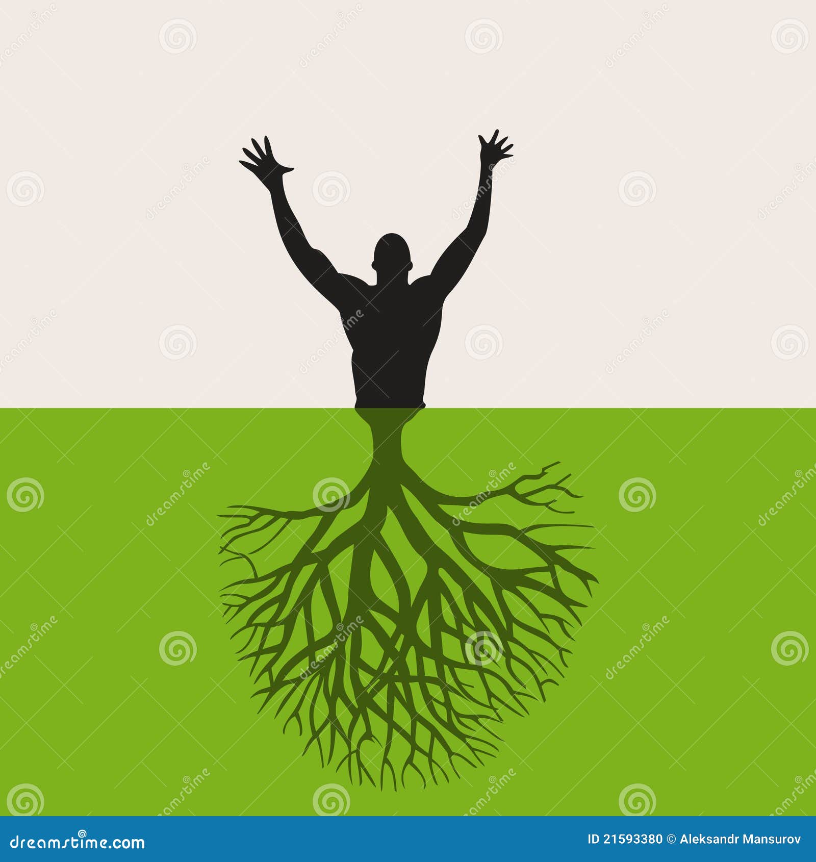 Tree the person stock vector. Illustration of environment - 21593380