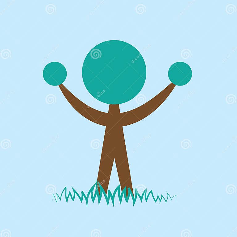 Tree Person stock vector. Illustration of recycled, plant - 43520097