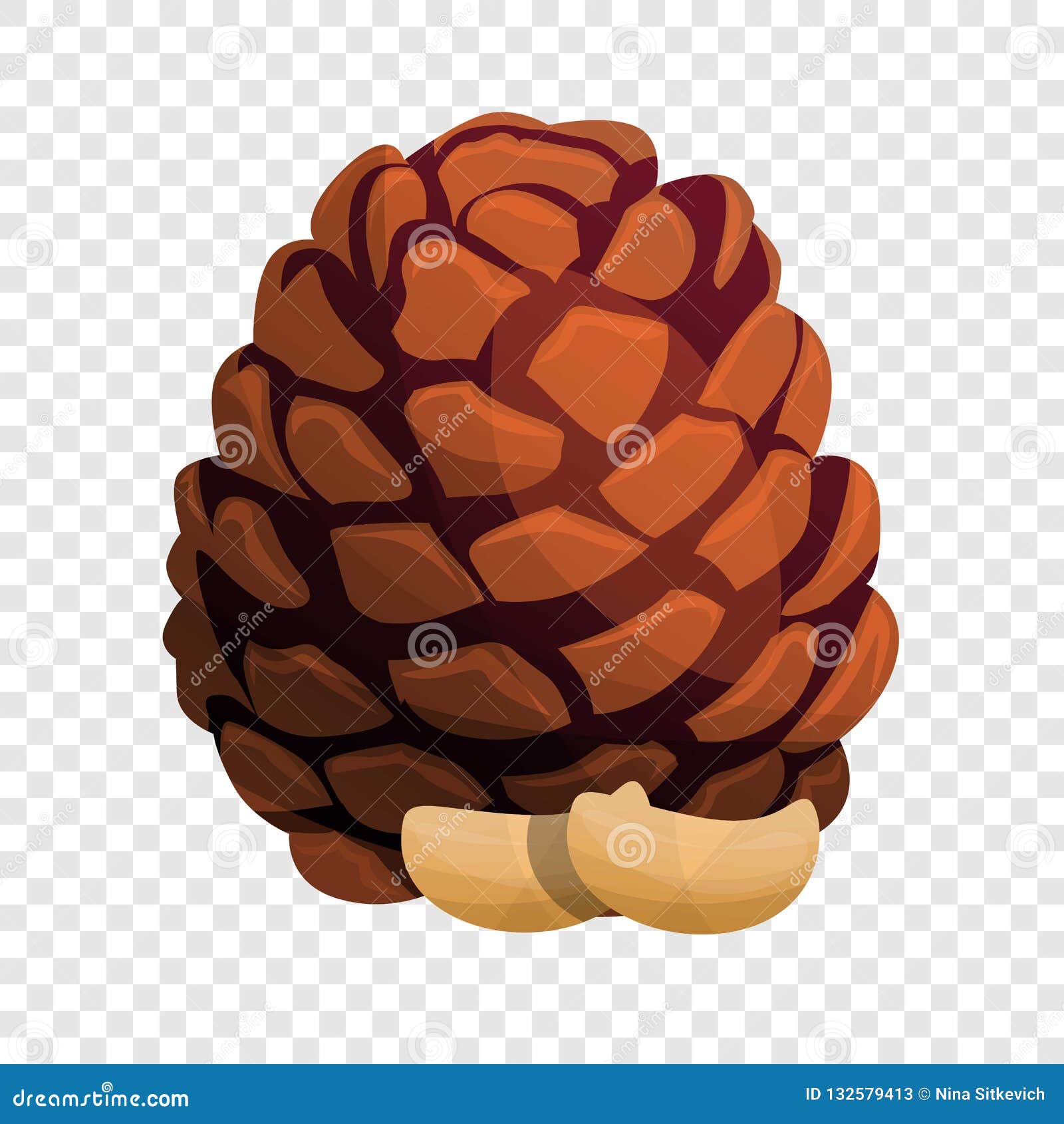 Tree Pine Nut Icon, Cartoon Style Stock Vector - Illustration of forest ...