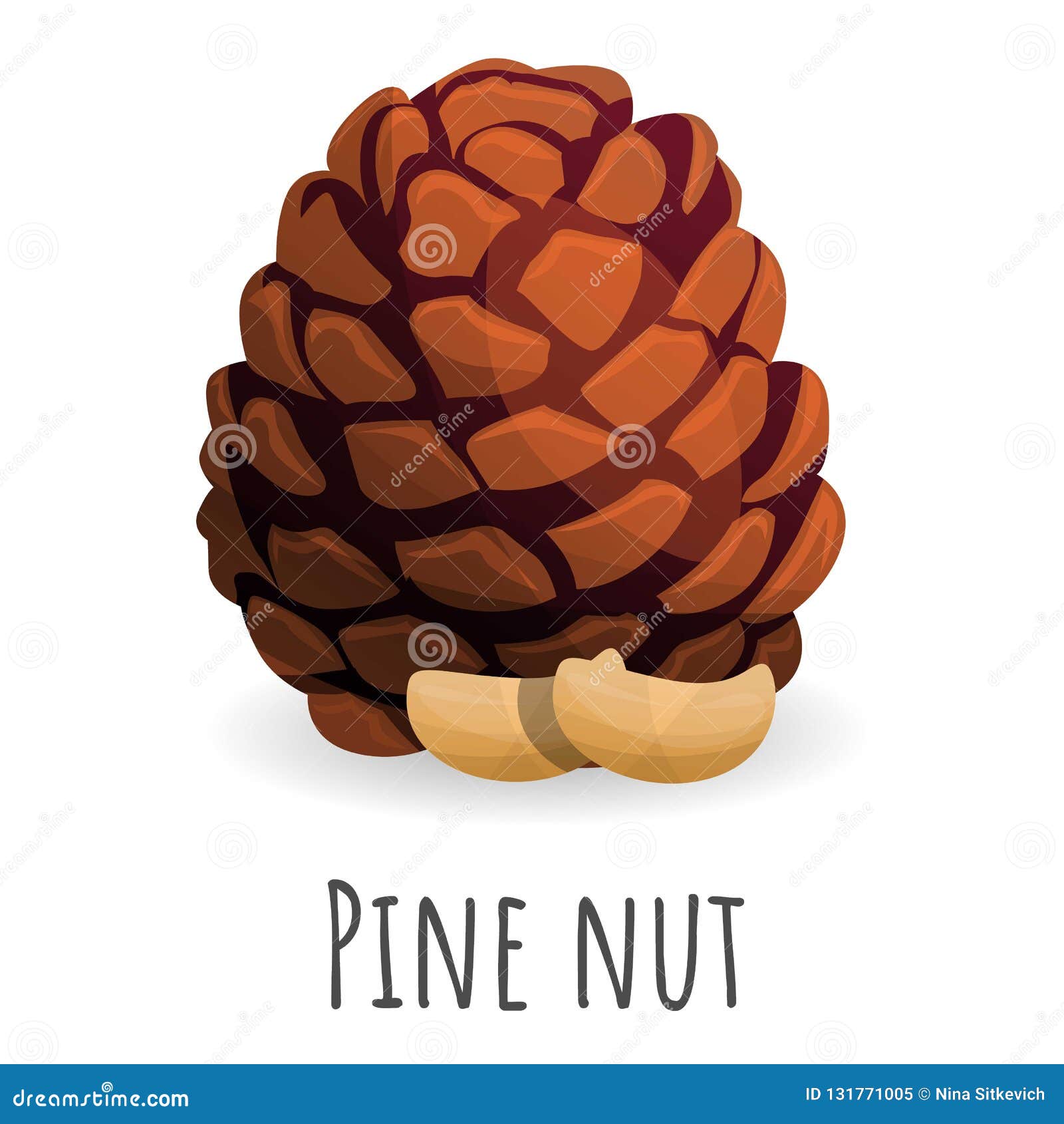 Tree Pine Nut Icon, Cartoon Style Stock Vector - Illustration of needle ...