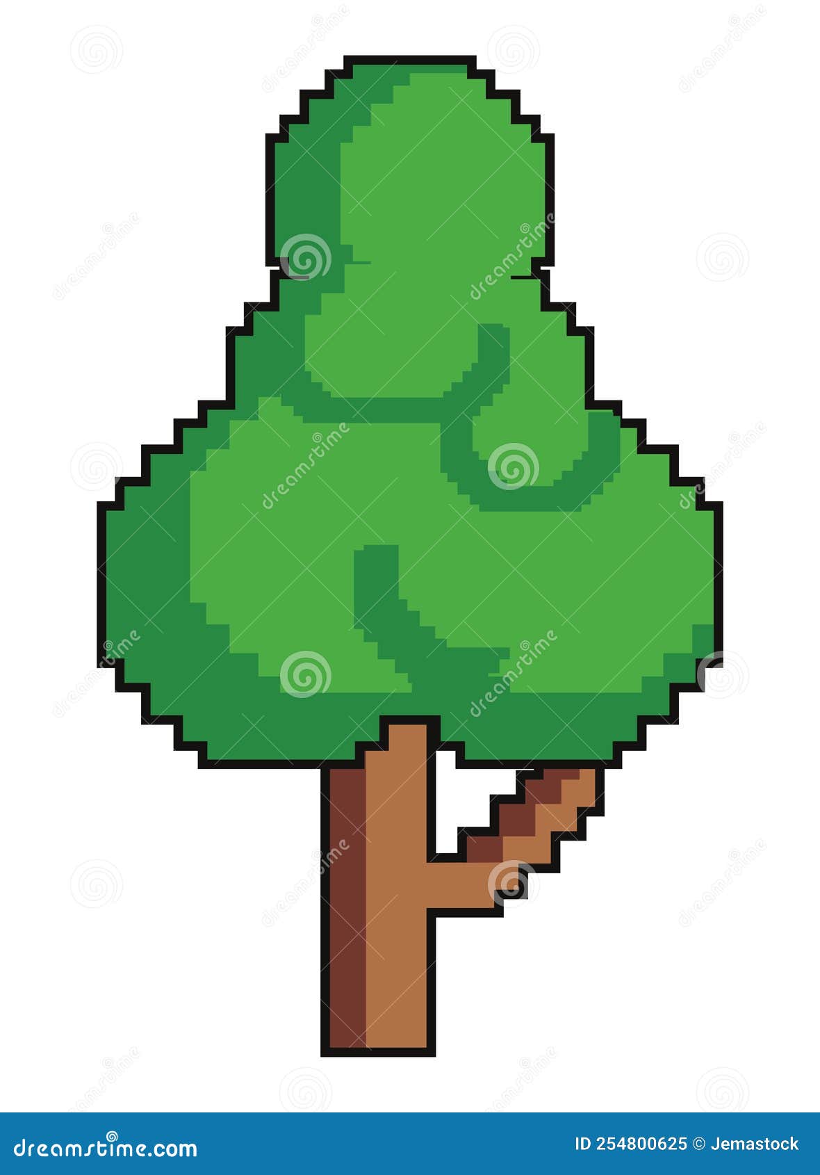 Tree pixel art style stock vector. Illustration of tree - 254800625