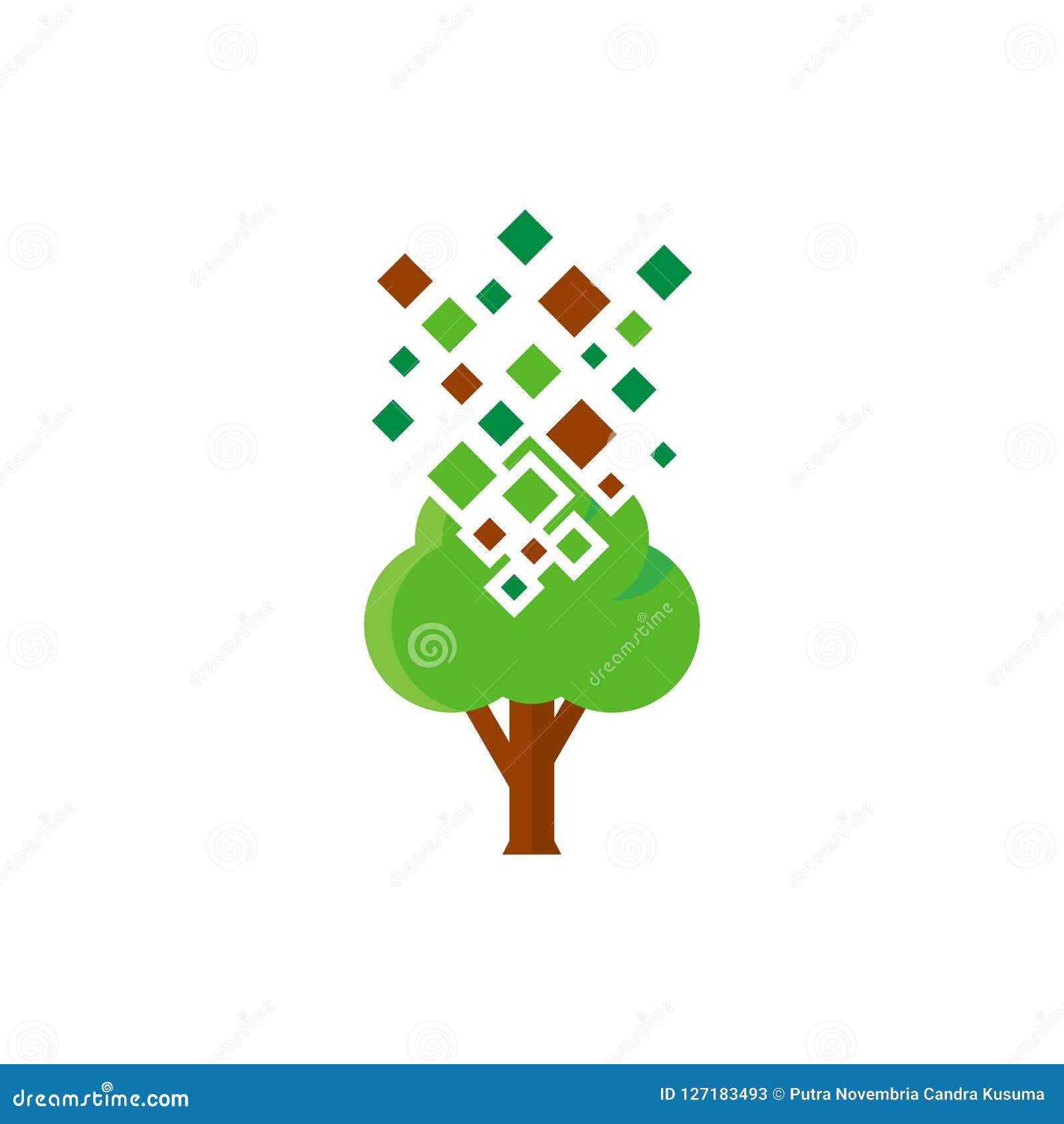 Tree Pixel Logo Icon Design Stock Vector - Illustration of connect ...