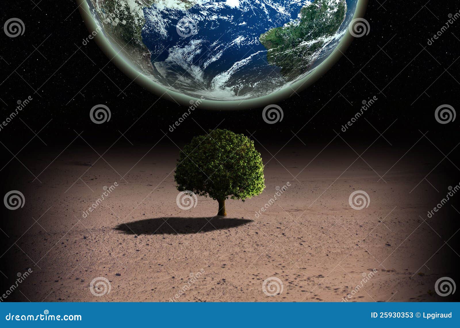 Tree and planet stock illustration. Illustration of exploration - 25930353