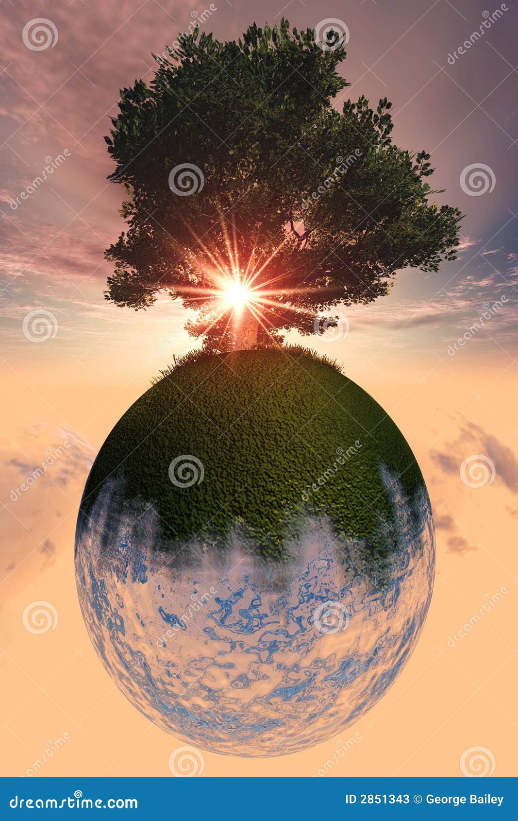 Tree Planet stock illustration. Illustration of grass - 2851343