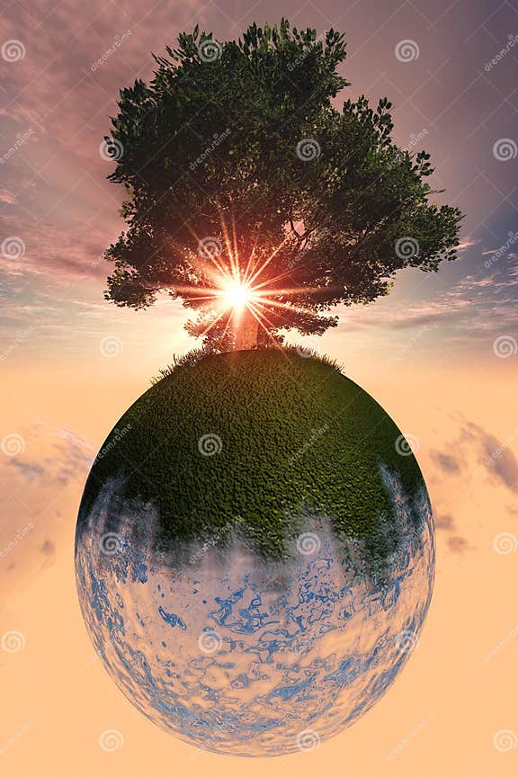 Tree Planet stock illustration. Illustration of grass - 2851343