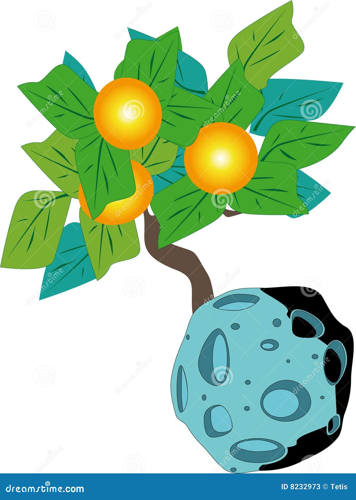 Tree and planet stock vector. Illustration of science - 8232973