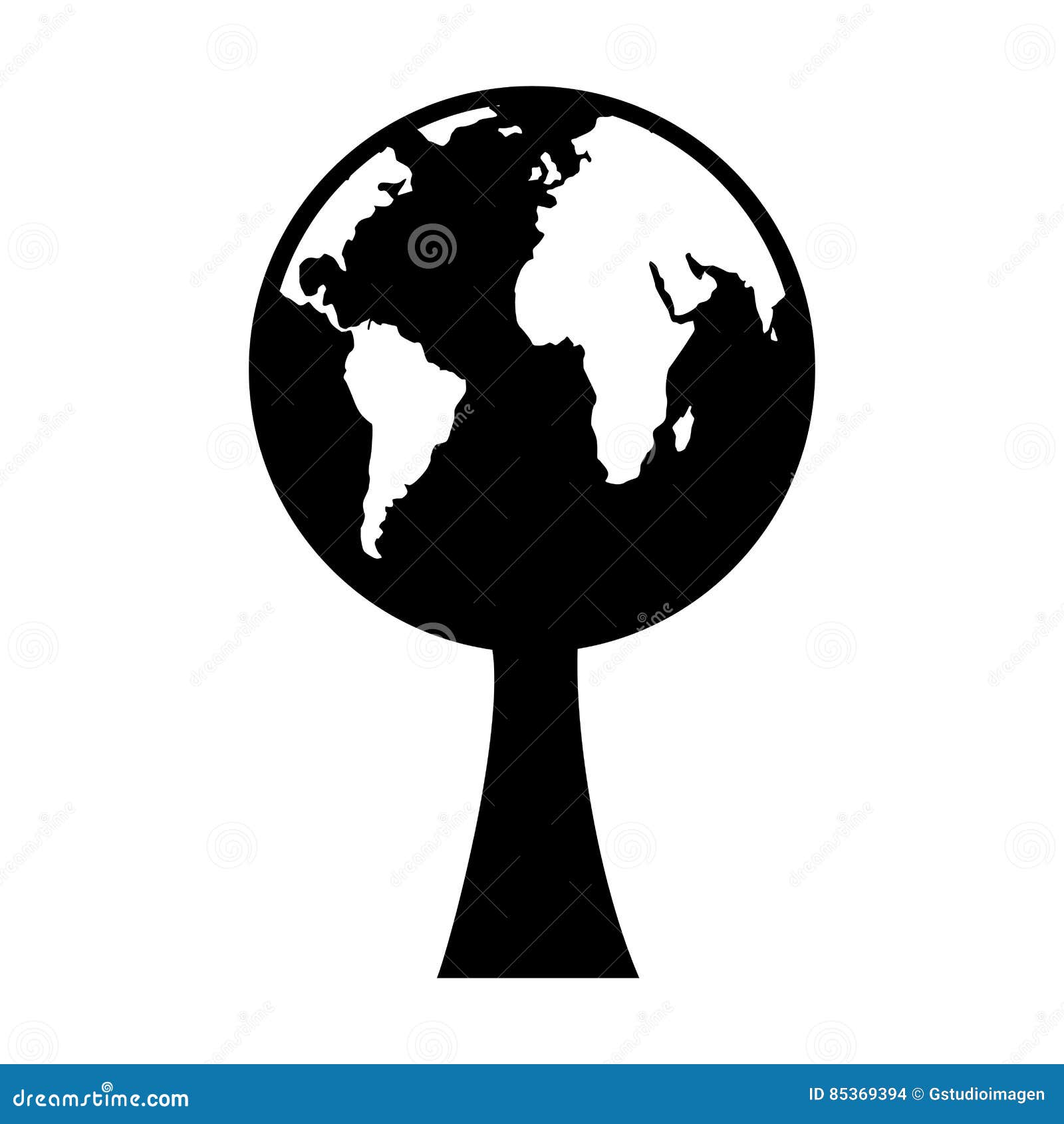 Tree Plant with Earth Planet Stock Vector - Illustration of symbol ...