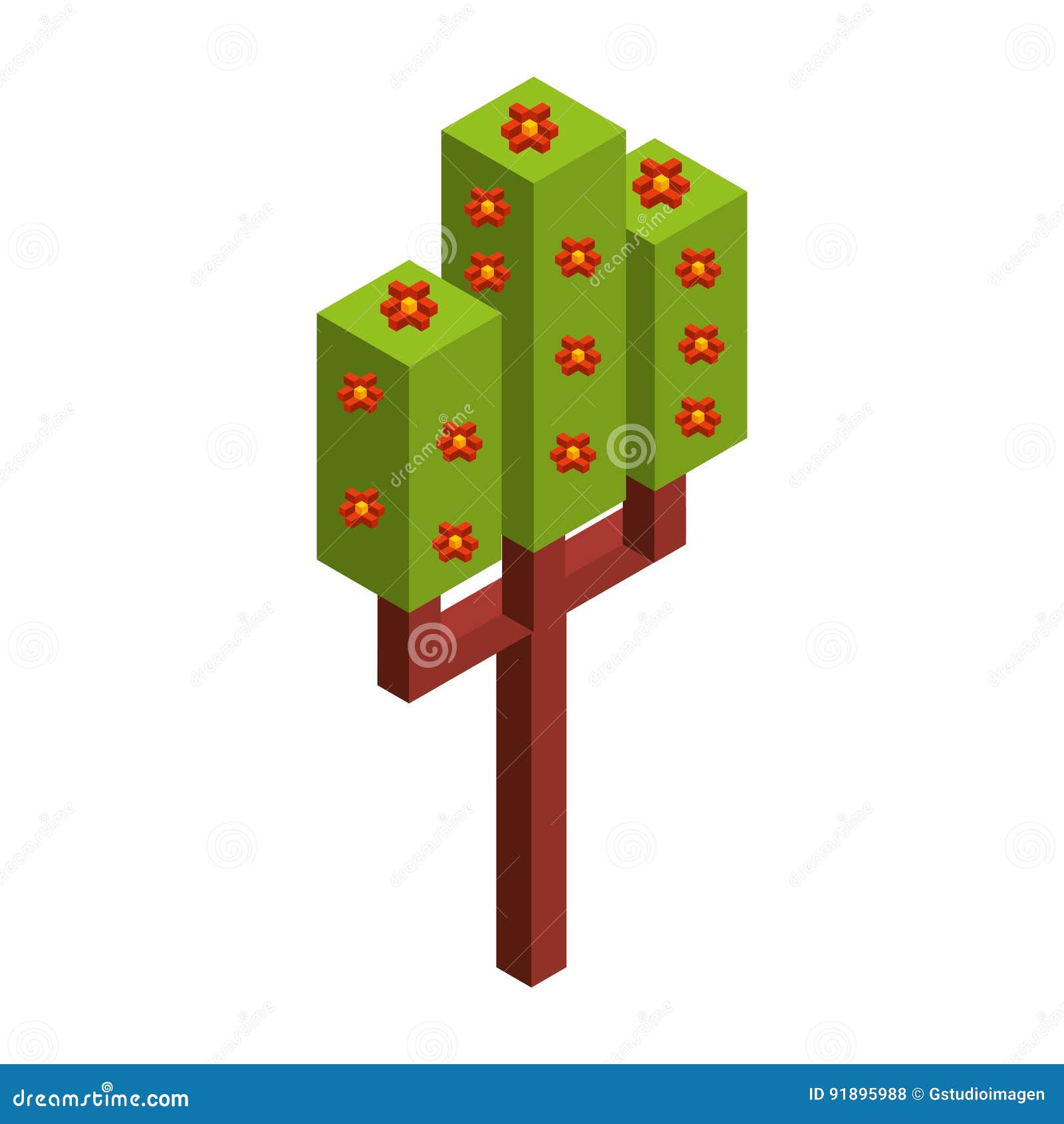 Tree plant isometric icon stock vector. Illustration of concept - 91895988