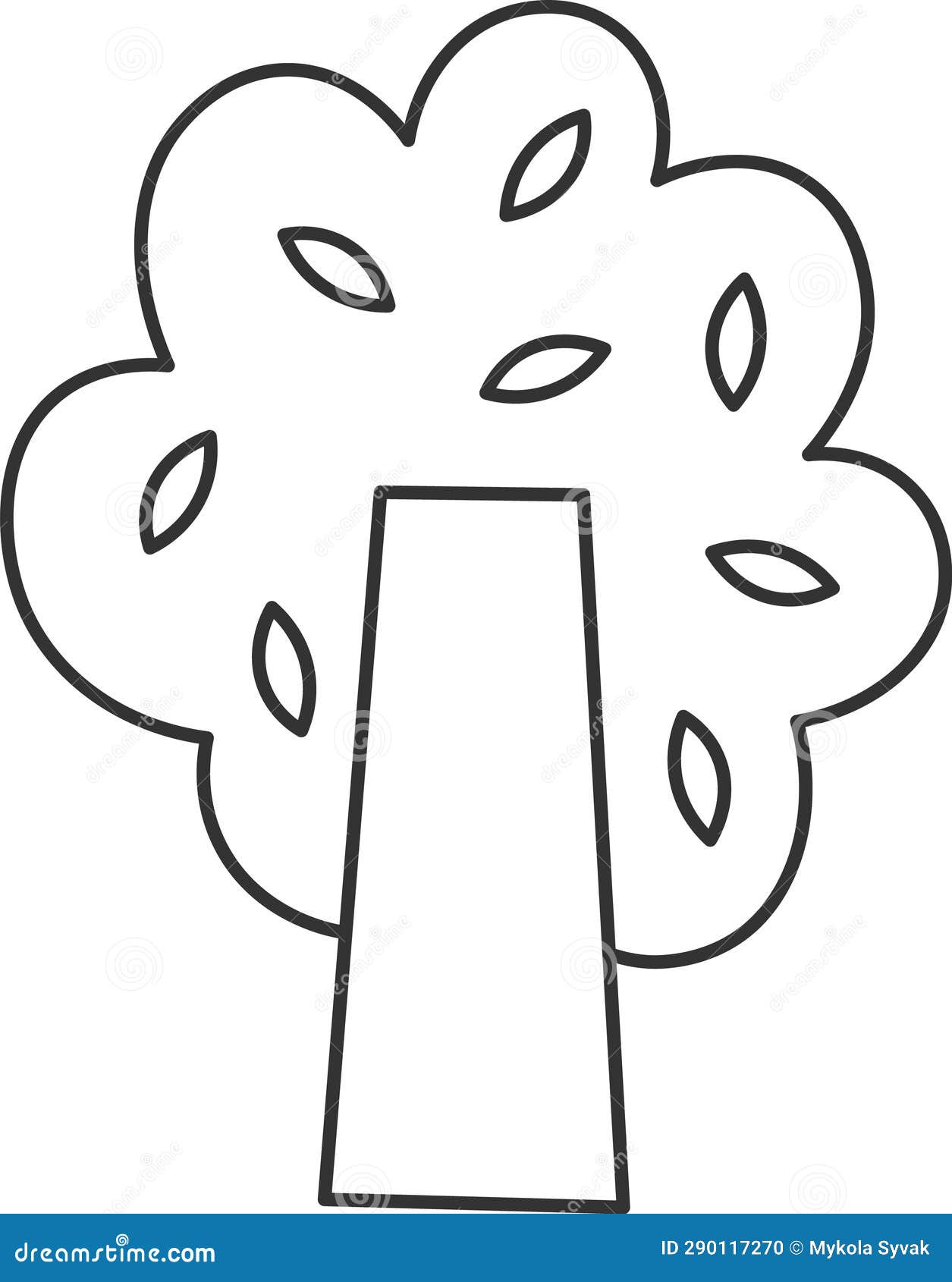 Tree Plant Outline stock illustration. Illustration of isolated - 290117270