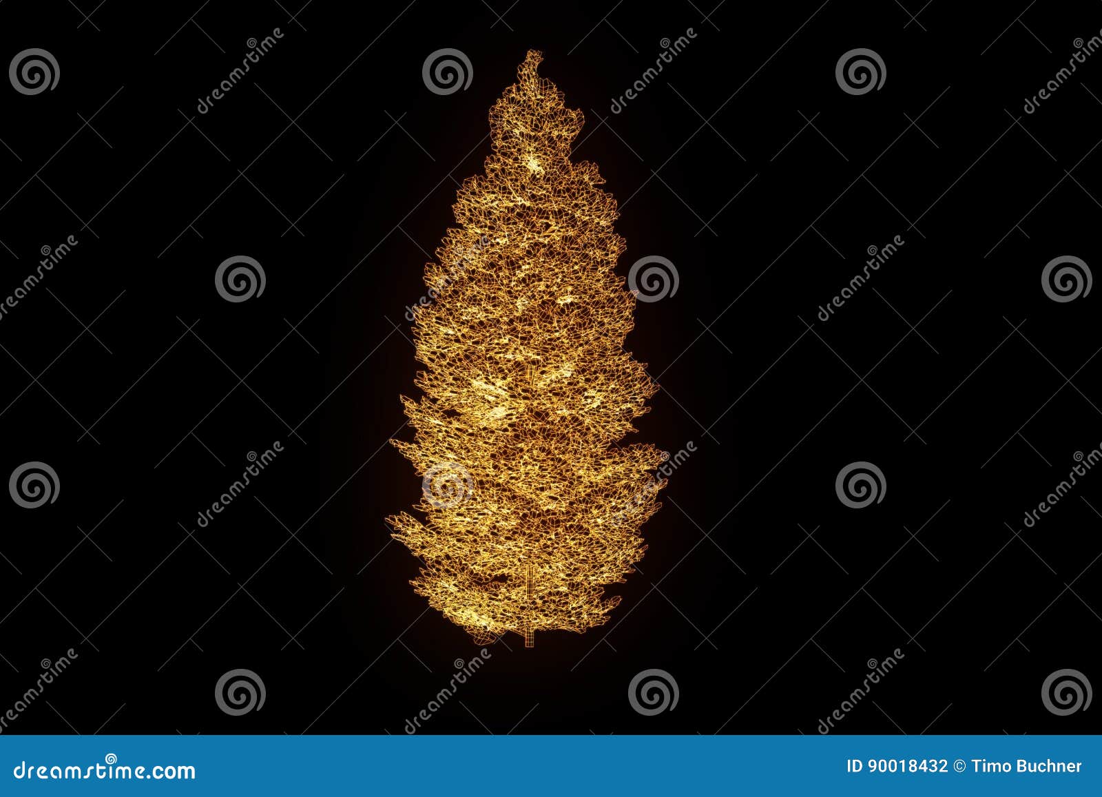 Tree Plant in Wireframe Hologram Style. Nice 3D Rendering Stock ...