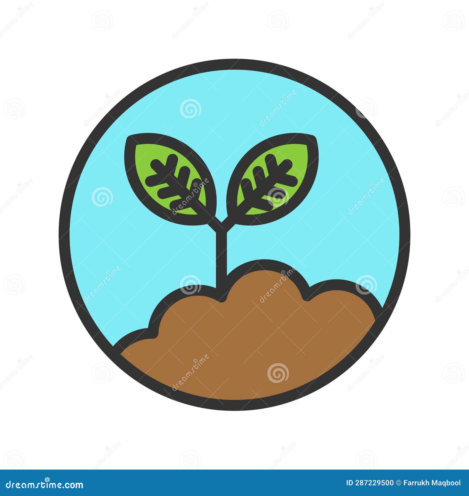Tree Planting Icon Image. stock illustration. Illustration of green ...