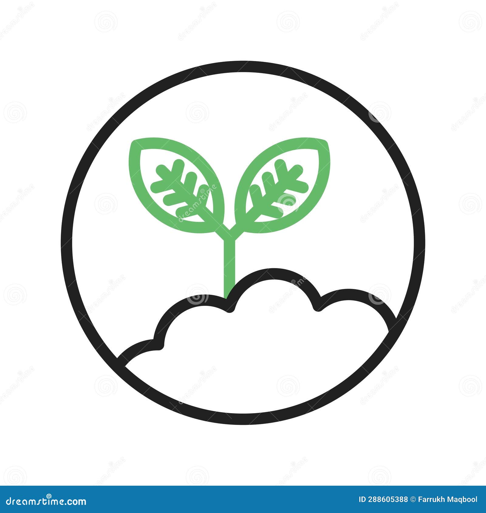 Tree Planting Icon Image. stock vector. Illustration of line - 288605388
