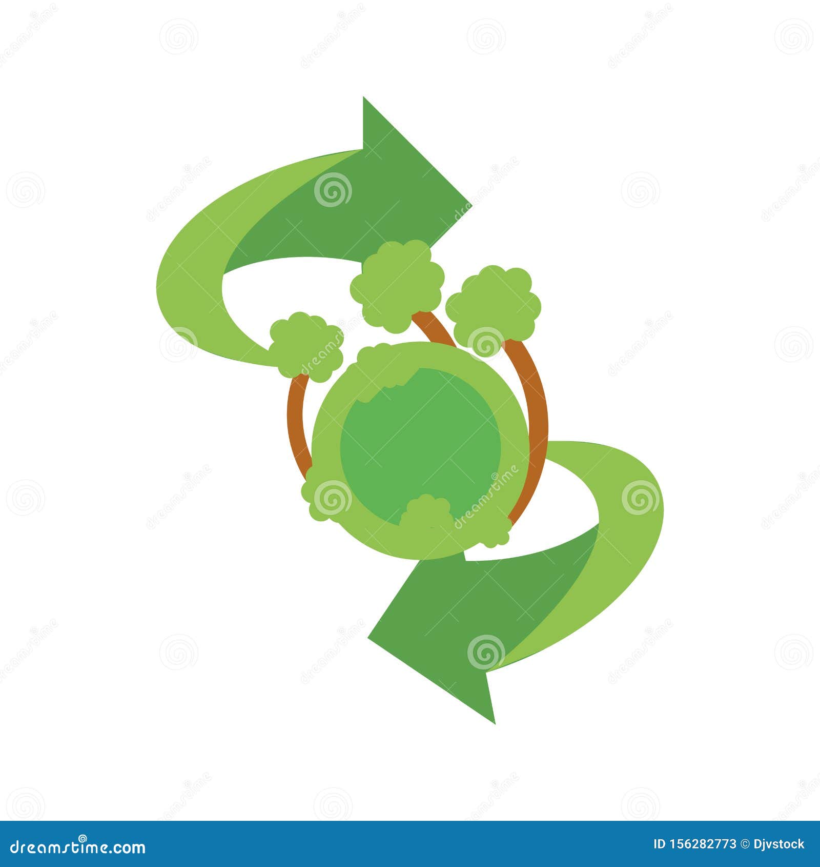 Tree Plants Nature with Arrows Stock Illustration - Illustration of ...