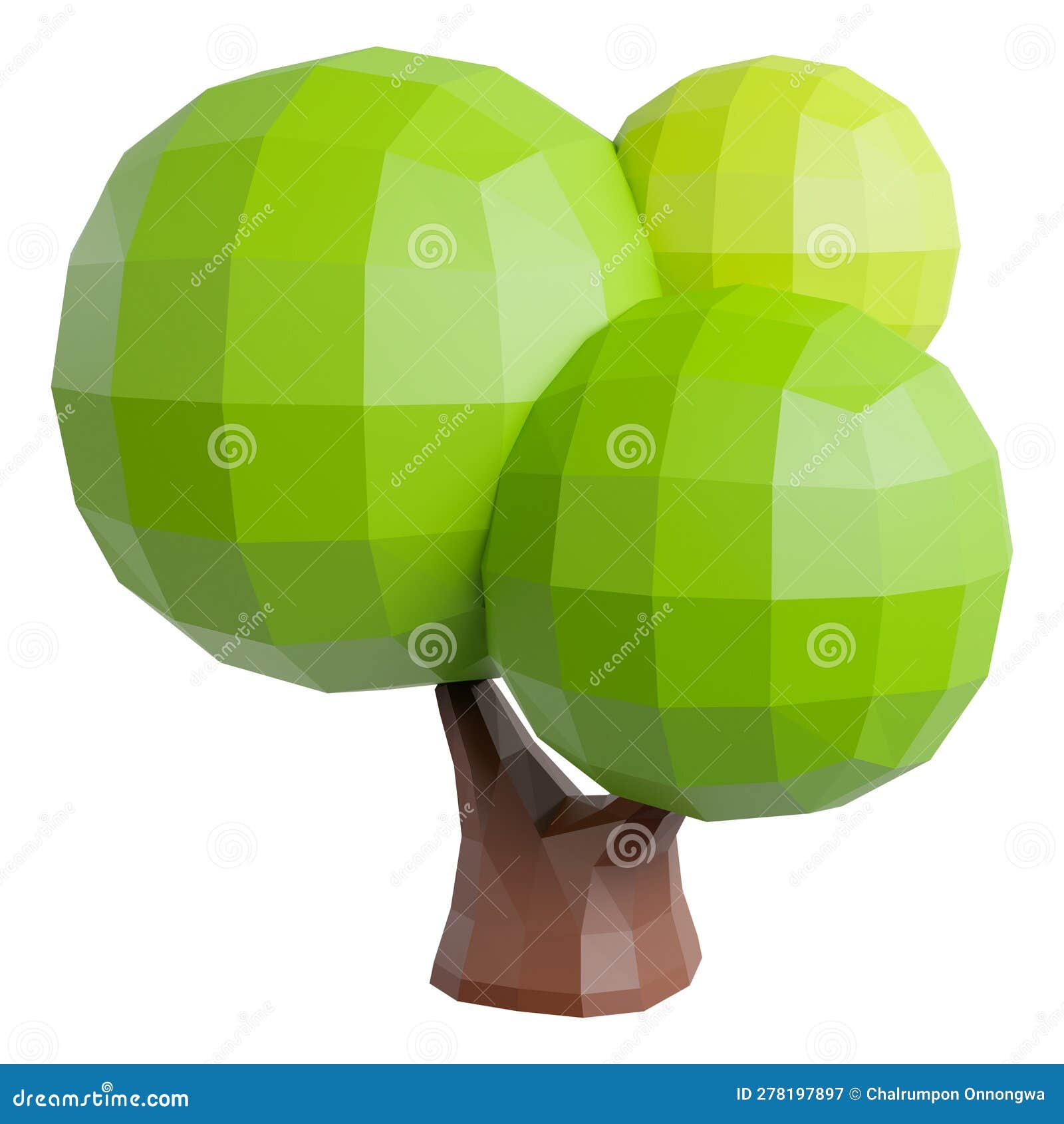 Tree polygon 3d icon stock illustration. Illustration of green - 278197897