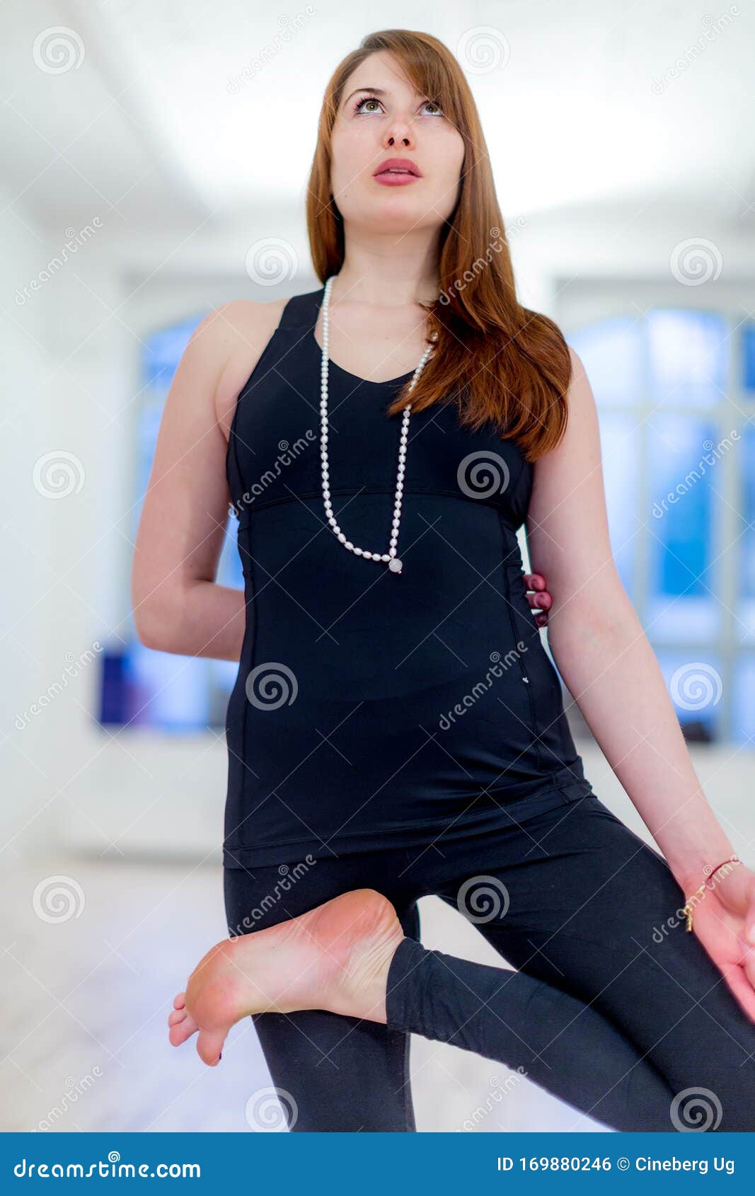 Asana Yoga Position: Tree Pose Stock Photo - Image of athletic, female ...