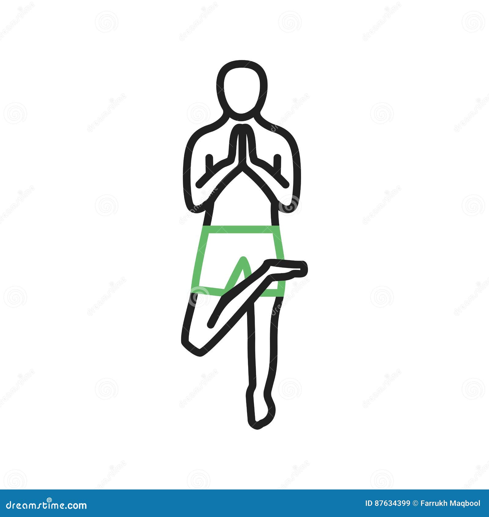 Tree Pose Right stock vector. Illustration of vector - 87634399