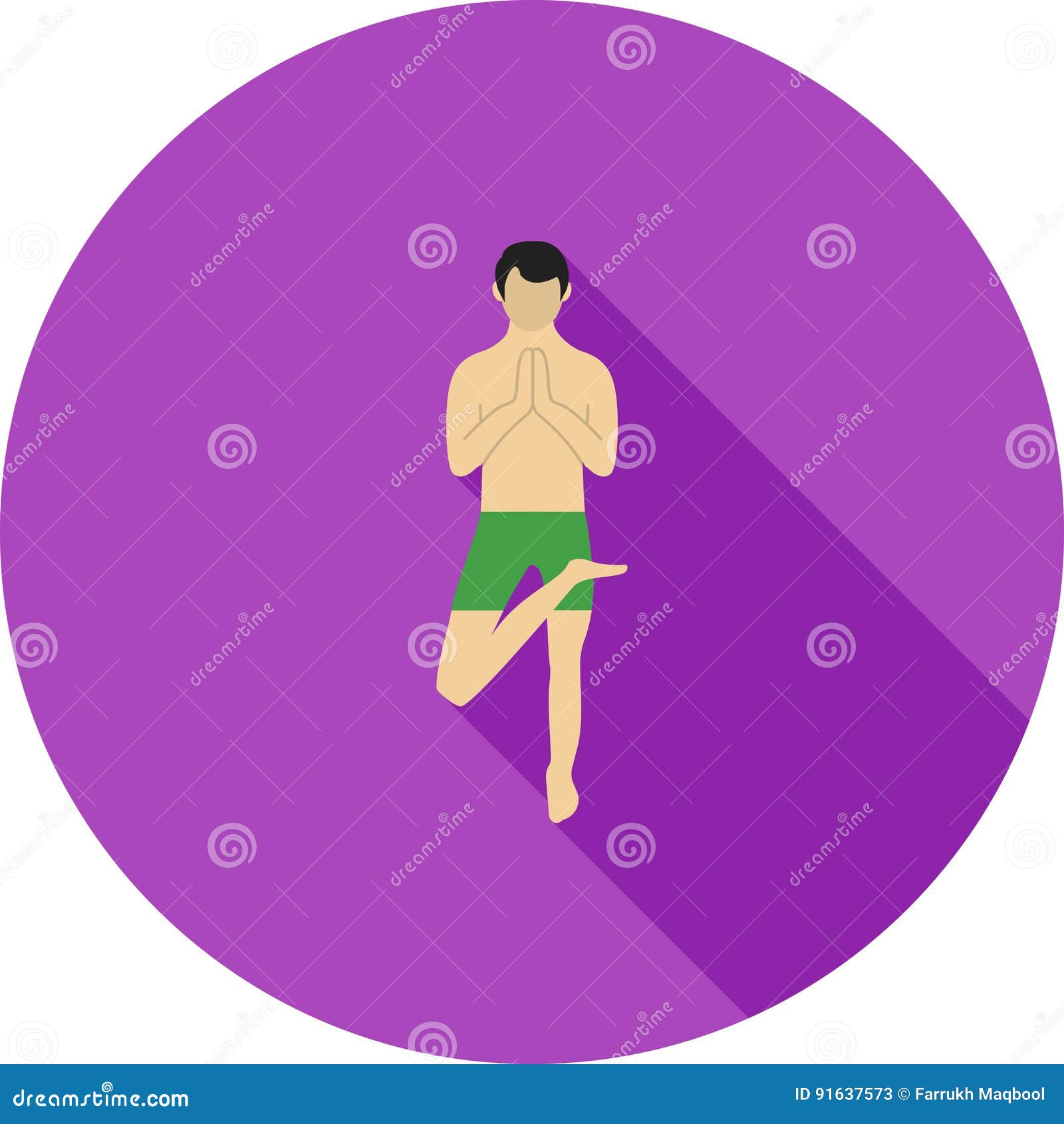 Tree Pose Right stock vector. Illustration of pose, fitness - 91637573