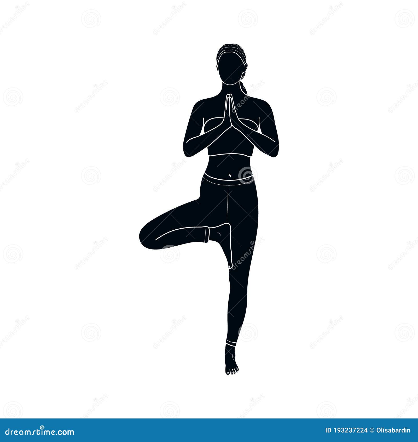 Tree Pose / Vrksasana. Vector Stock Vector - Illustration of asana ...