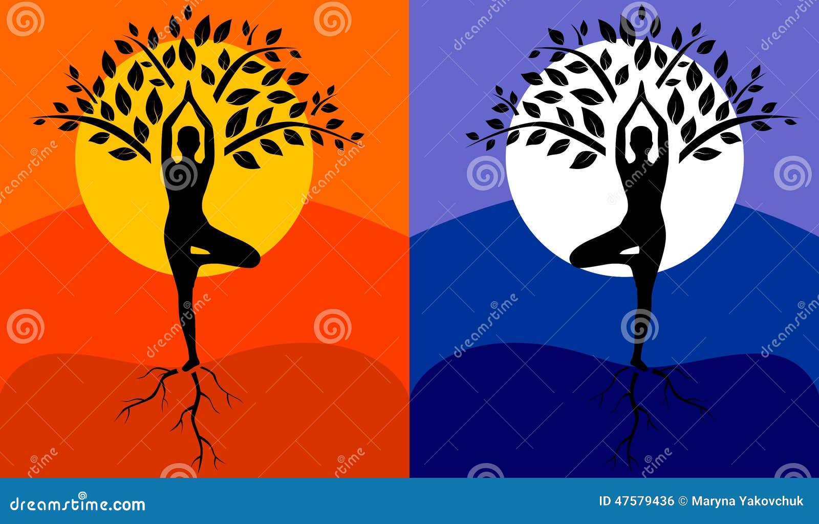 Tree Pose / Vrksasana. Vector | CartoonDealer.com #193237224