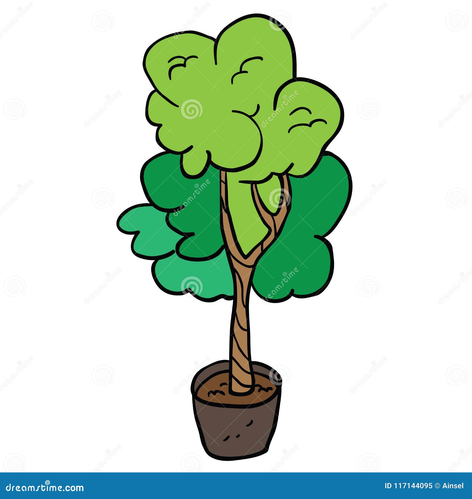 Tree in a pot stock illustration. Illustration of summer - 117144095