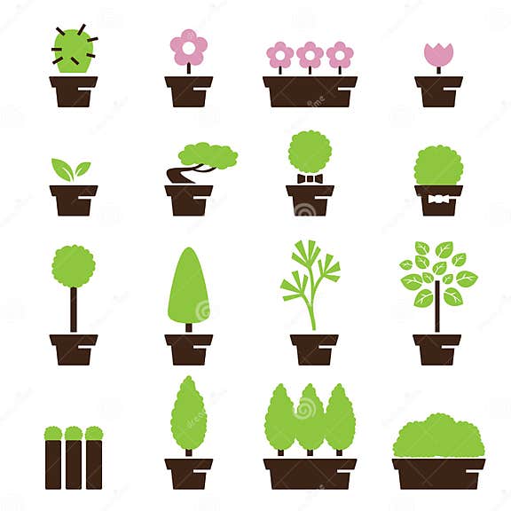 Tree pot icon stock vector. Illustration of environment - 59018101
