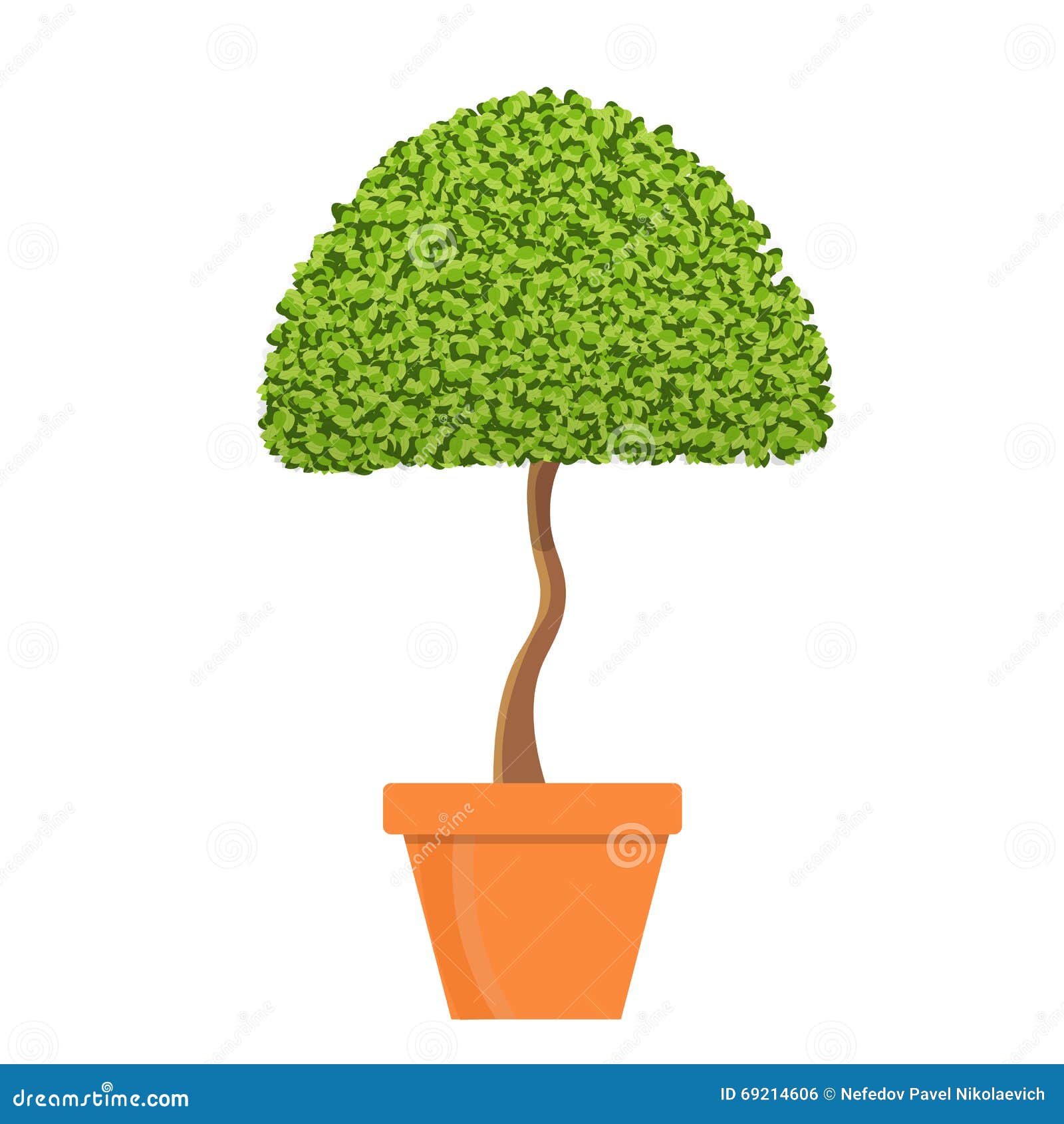 Tree in Pot Vector Illustration Stock Vector - Illustration of glade ...