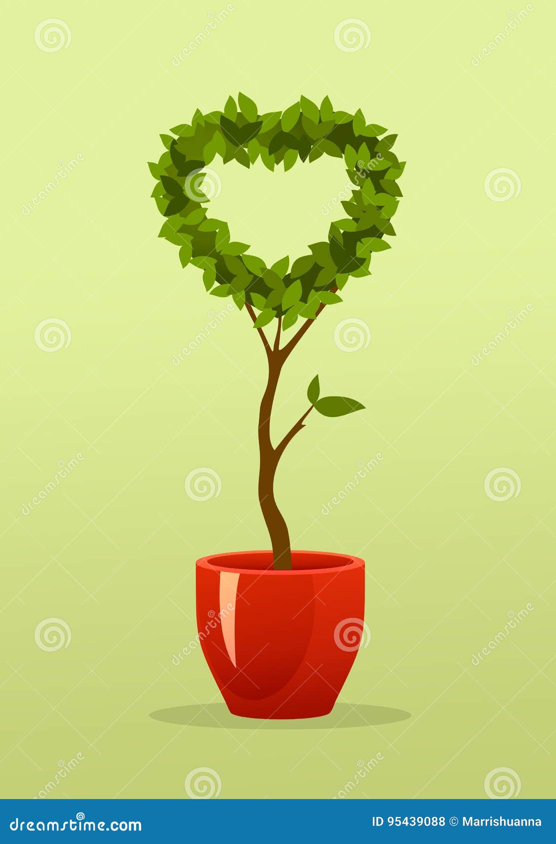 Tree in a pot stock vector. Illustration of botany, floral - 95439088