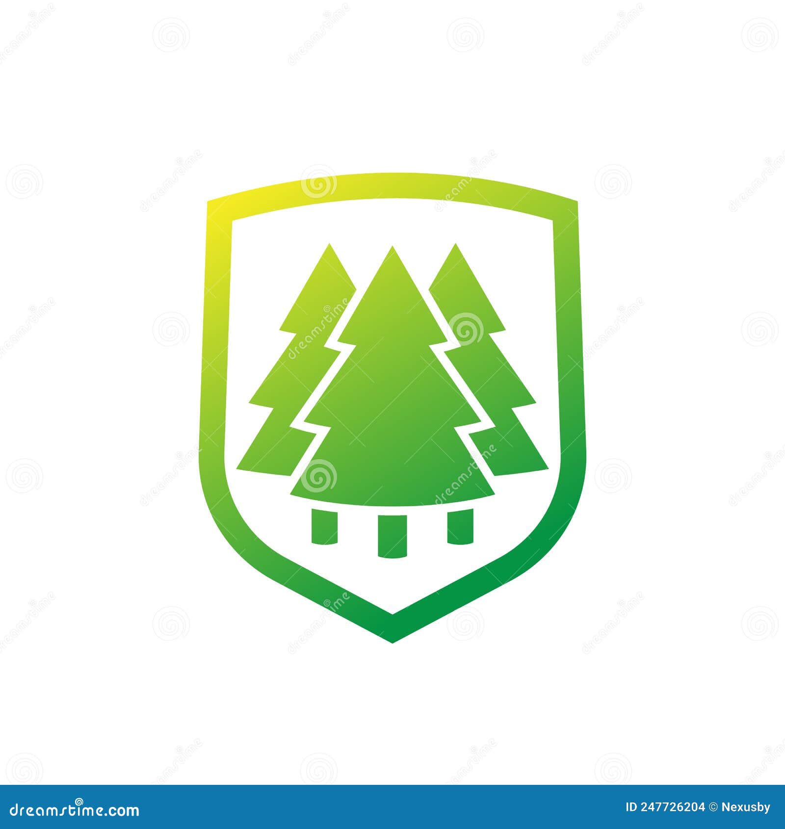 Tree Protection Icon with a Shield Stock Vector - Illustration of ...