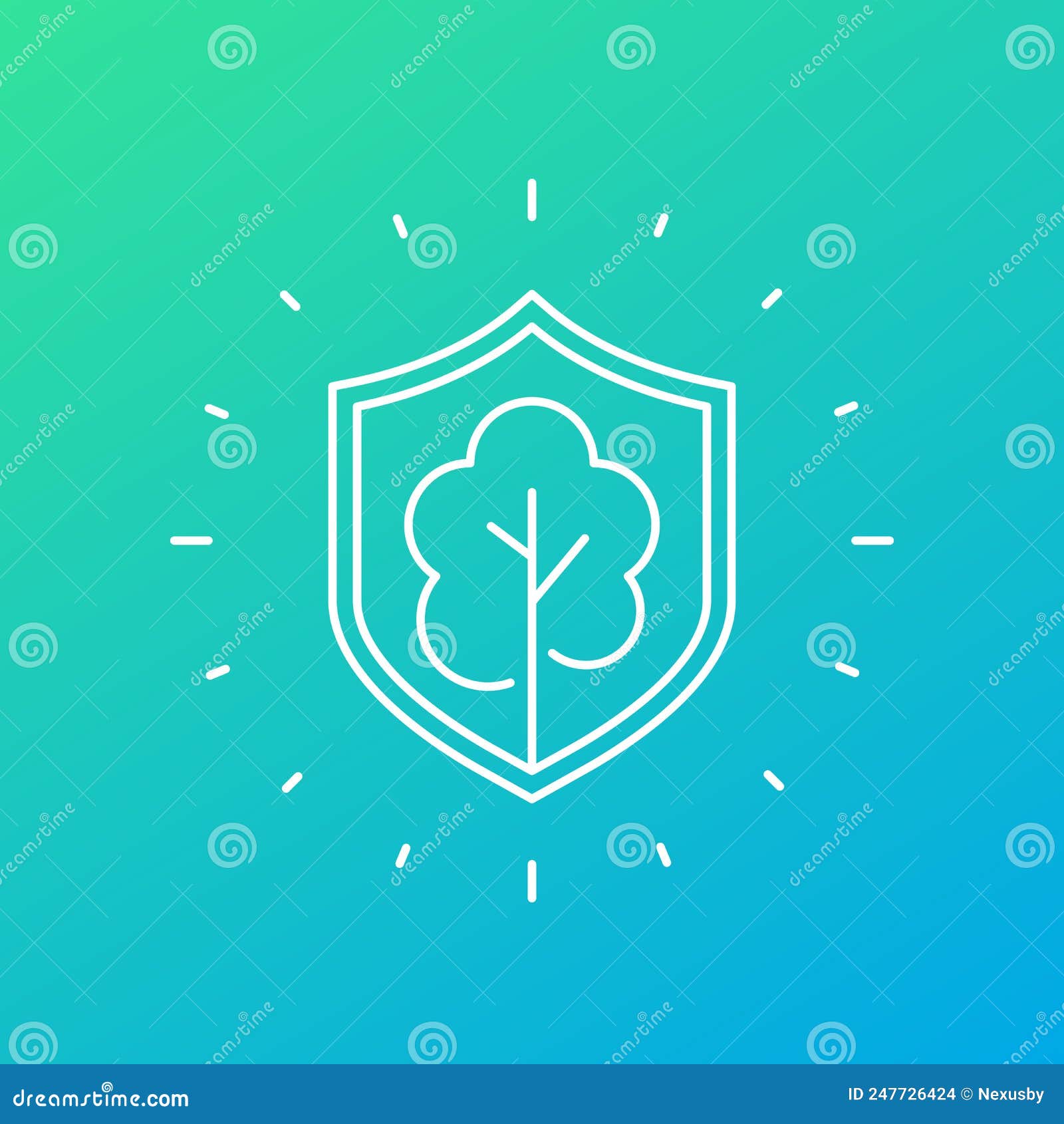 Tree Protection Line Icon, Vector Stock Vector - Illustration of line ...