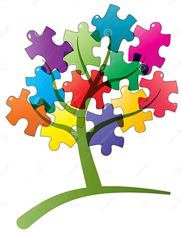 Tree puzzle stock vector. Illustration of violet, nature - 25196101