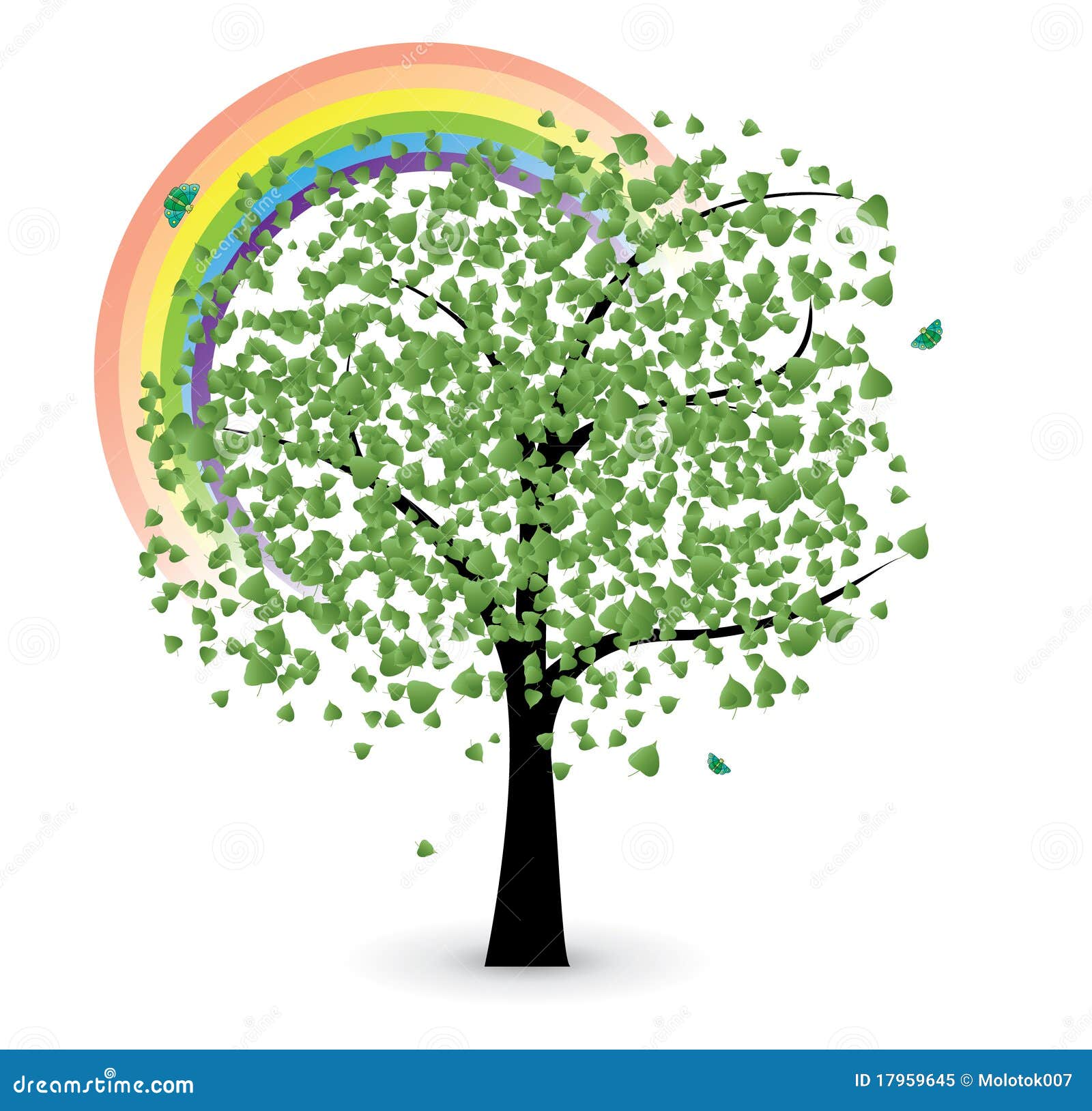 Tree with rainbow stock vector. Illustration of symbol - 17959645