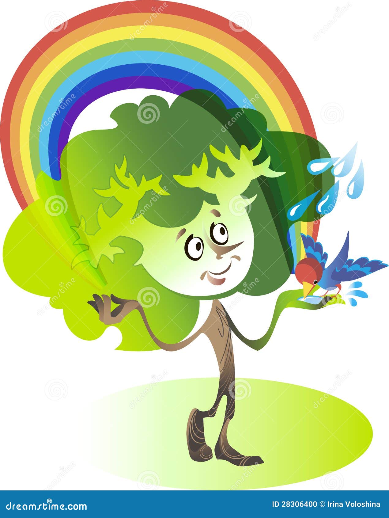 Tree and Rainbow stock illustration. Illustration of forest - 28306400