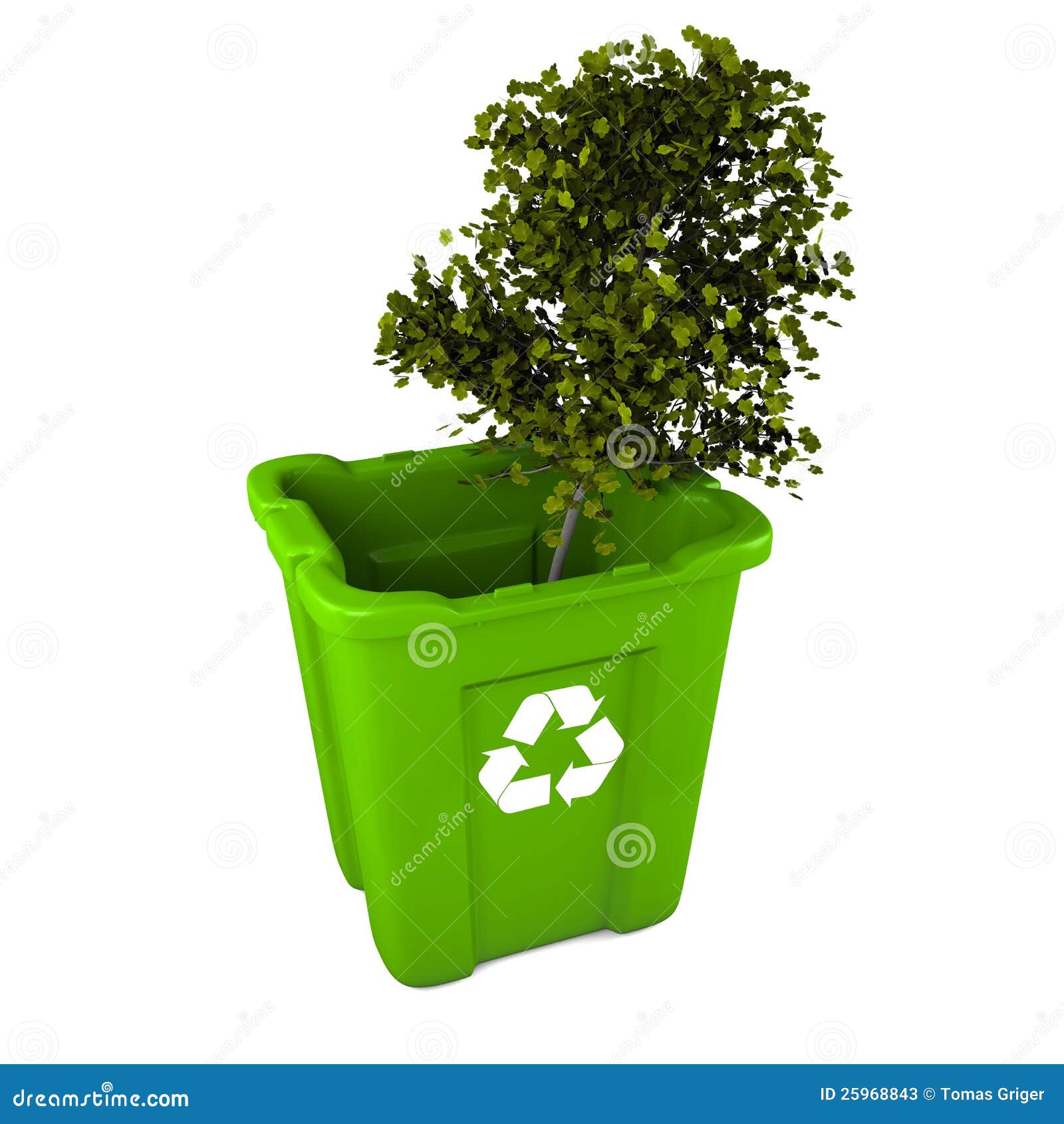 Tree in recycle bin stock illustration. Illustration of recycling ...