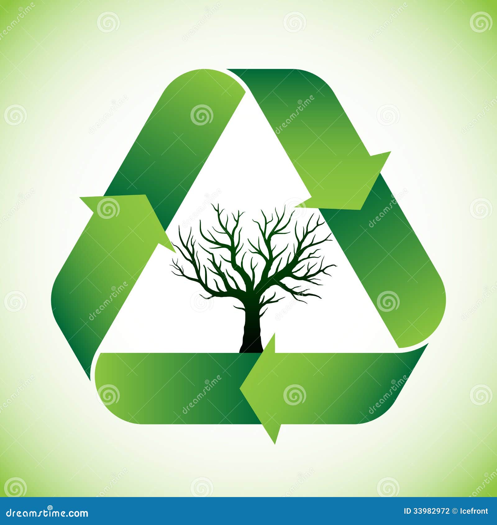 Tree in recycle symbol stock vector. Illustration of sign - 33982972