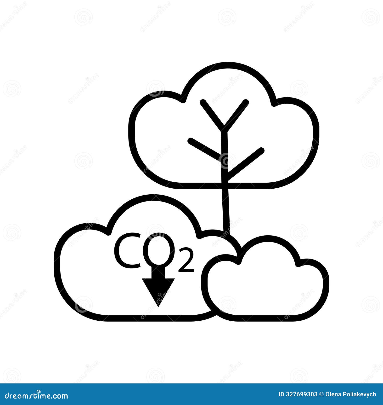 Tree Reducing CO2. Carbon Capture Symbol. Environmental Vector Icon ...