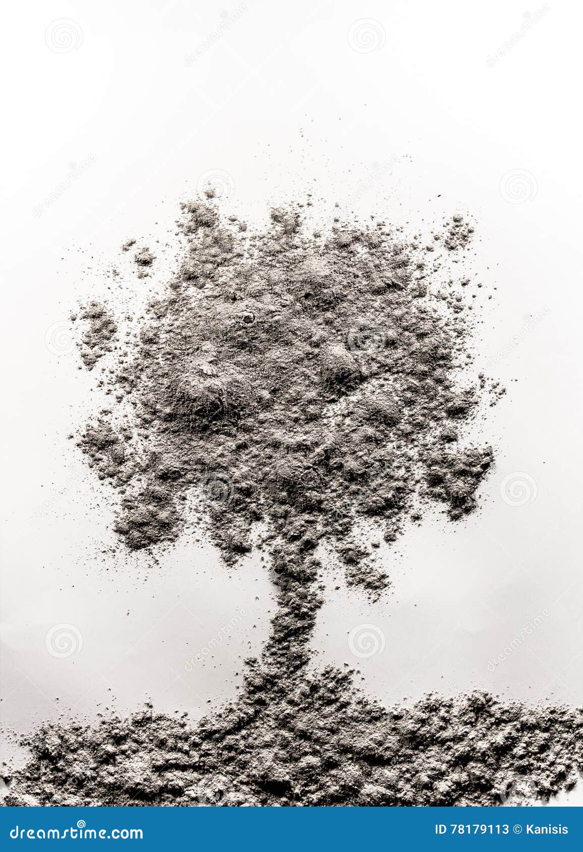 Tree Relief Shape Made of Pile of Ash, Dust Stock Illustration ...